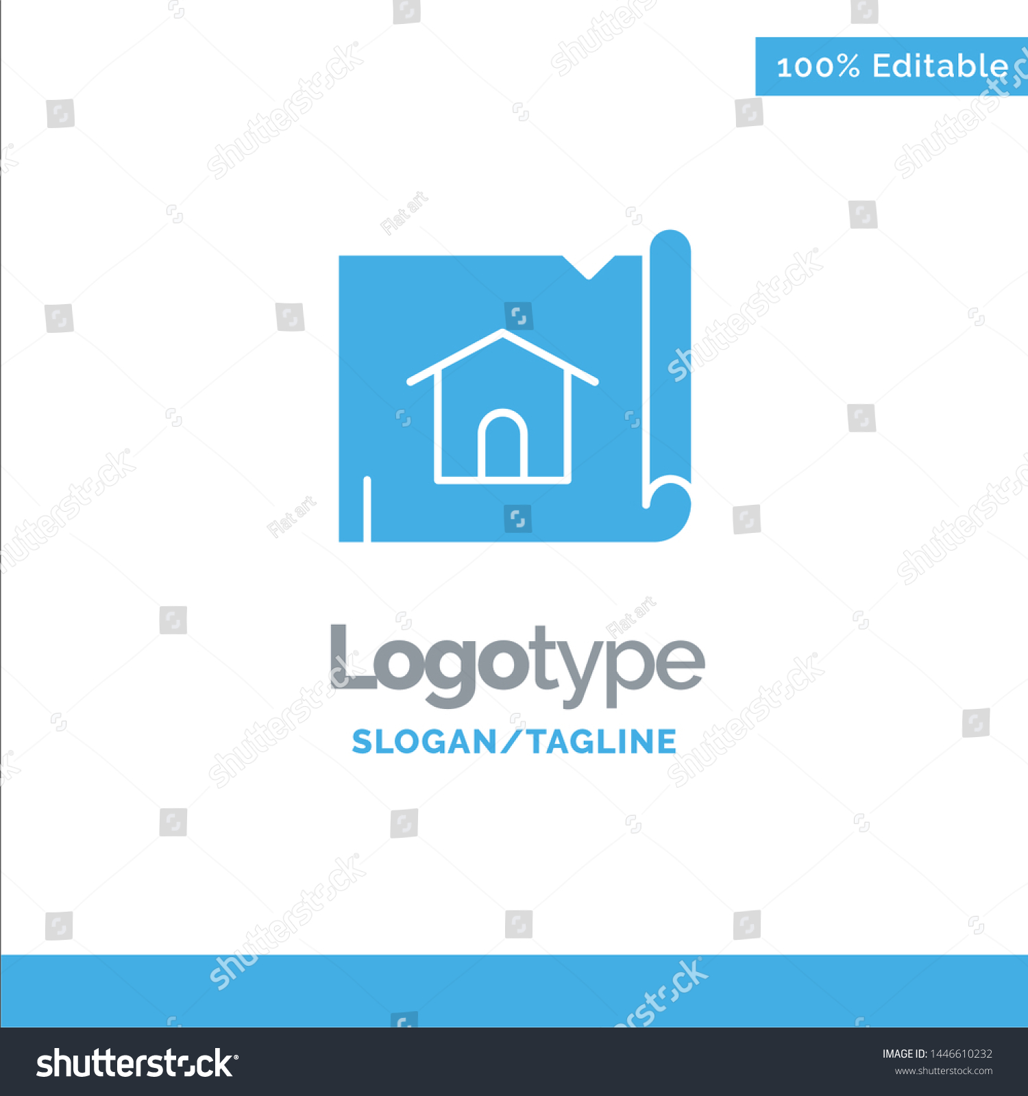 Building Construction Map House Blue Solid Stock Vector (Royalty Free ...