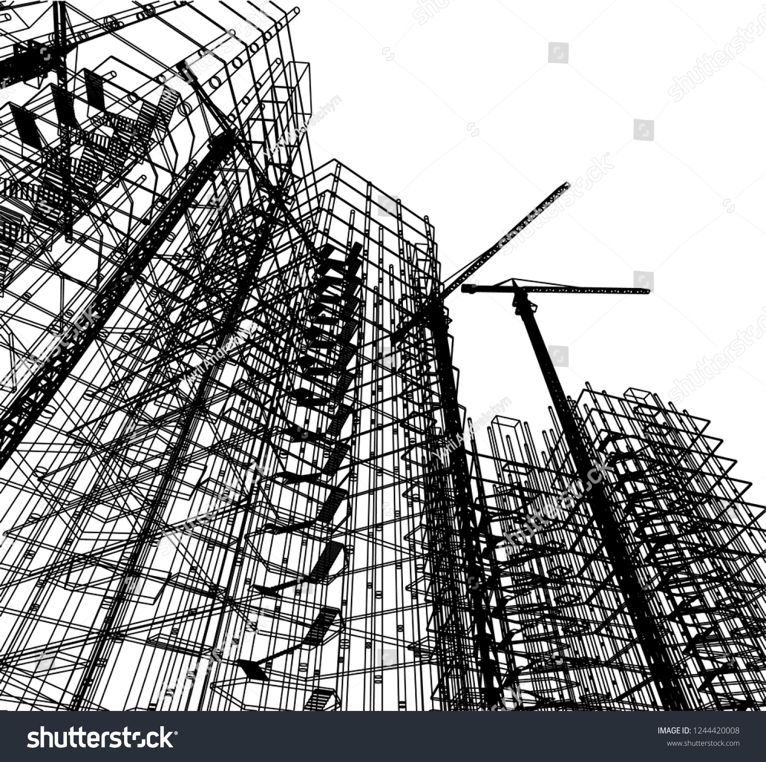 Building Construction Site Vector Illustration Stock Vector (Royalty ...