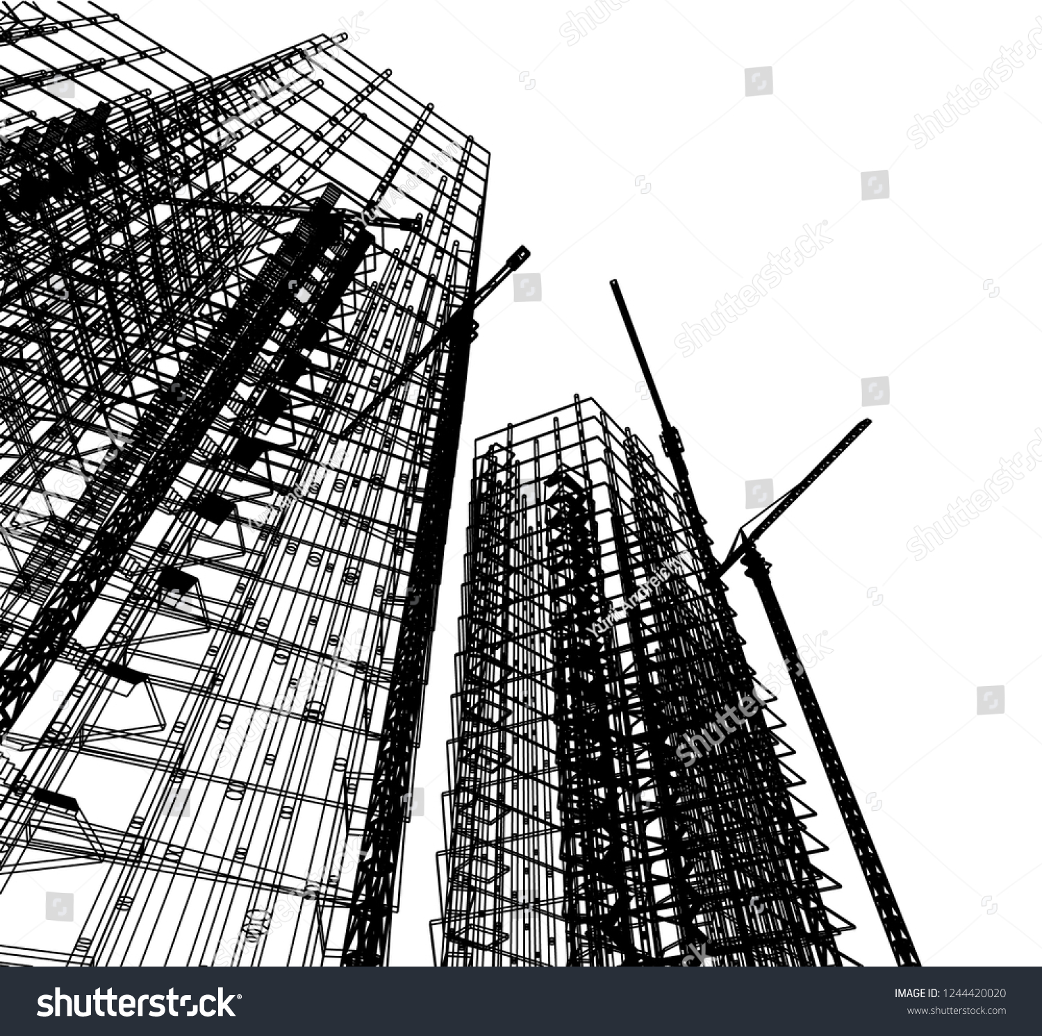 Building Construction Site Vector Illustration Stock Vector (Royalty ...