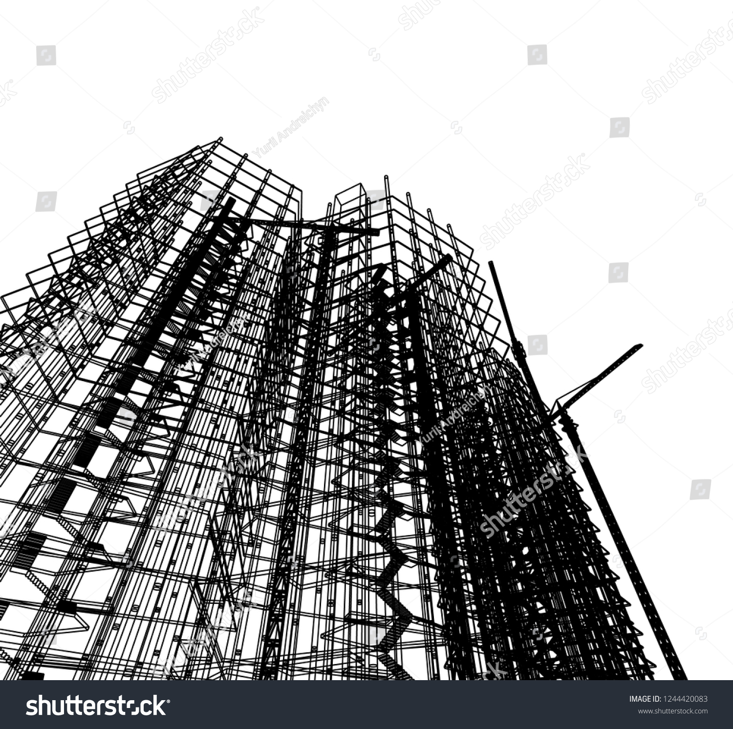 Building Construction Site Vector Illustration Stock Vector (Royalty ...