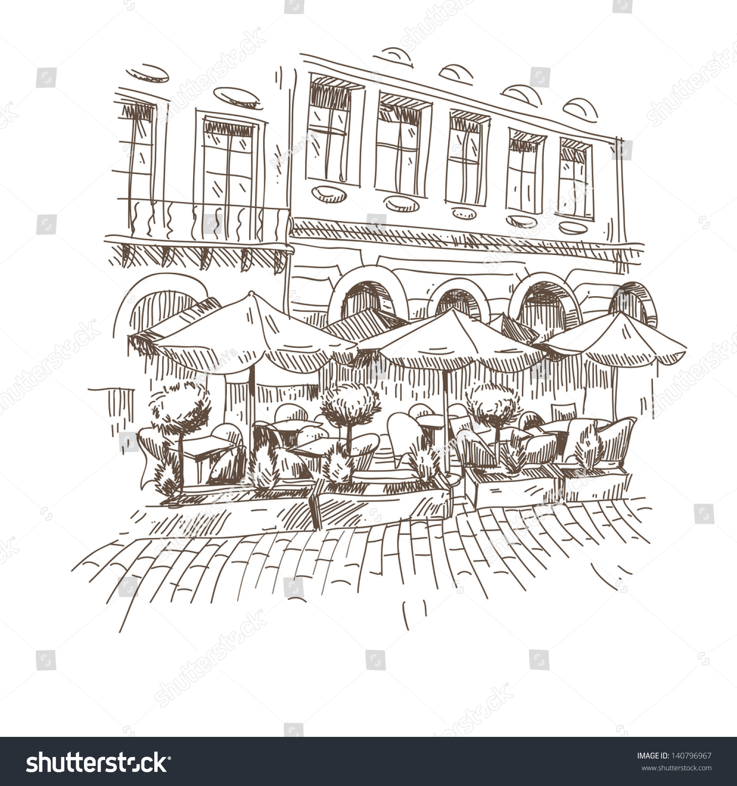 Building Hand Drawn Vector Illustration Stock Vector (Royalty Free ...
