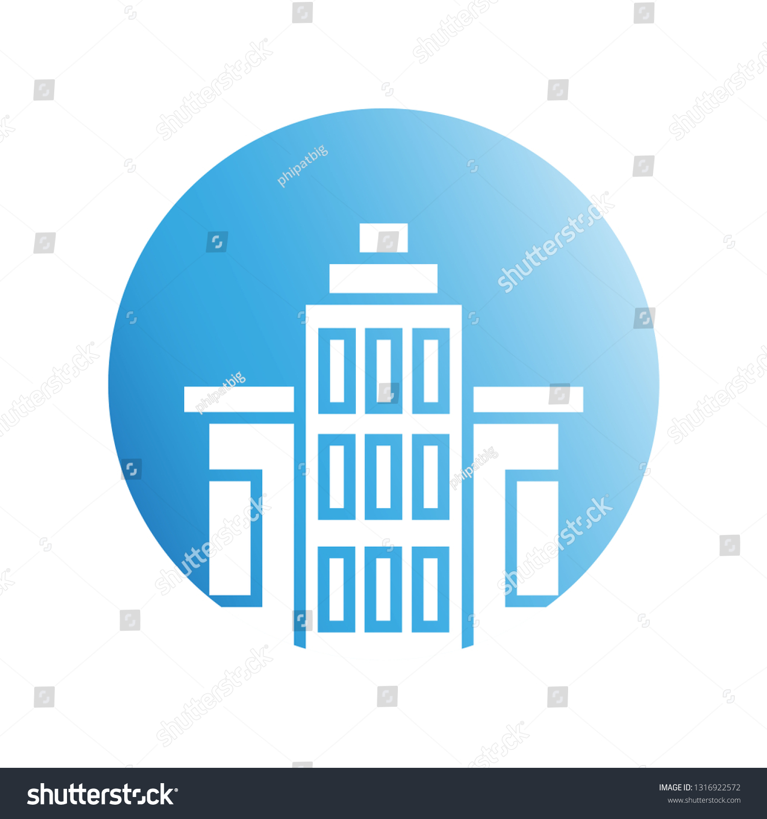 Building Icon Blue Circle Shape Stock Vector (Royalty Free) 1316922572 ...