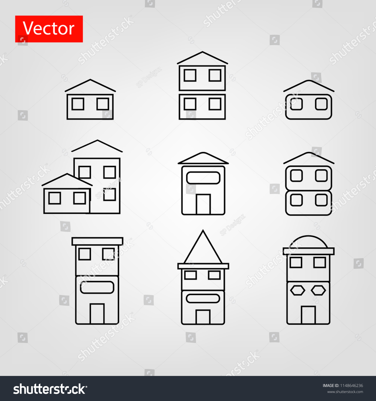 Building Icon Vectorresidential Structureoffice Building Structure ...