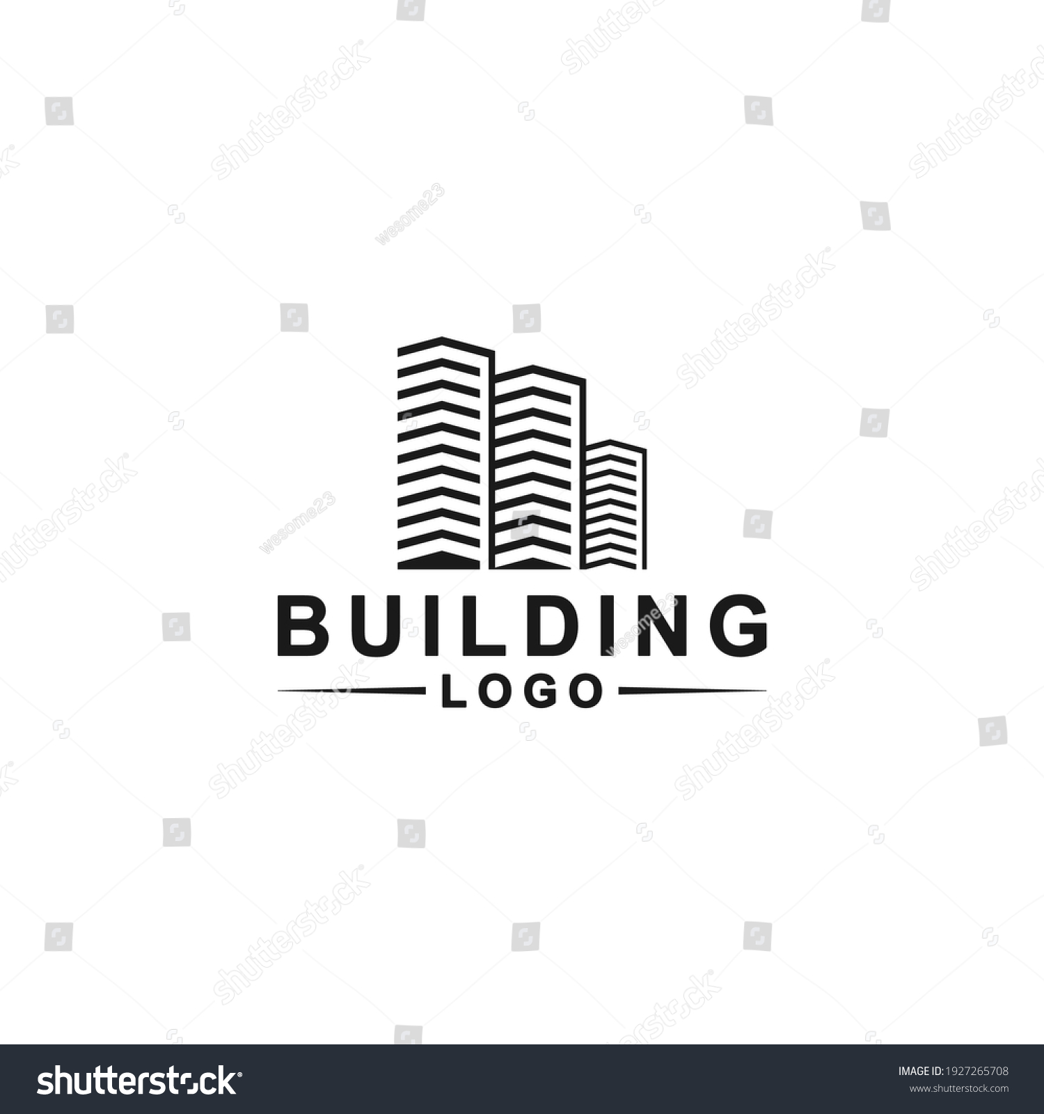 Building Logo White Background: เวกเตอร์สต็อก (ปลอดค่าลิขสิทธิ์) 1927265708