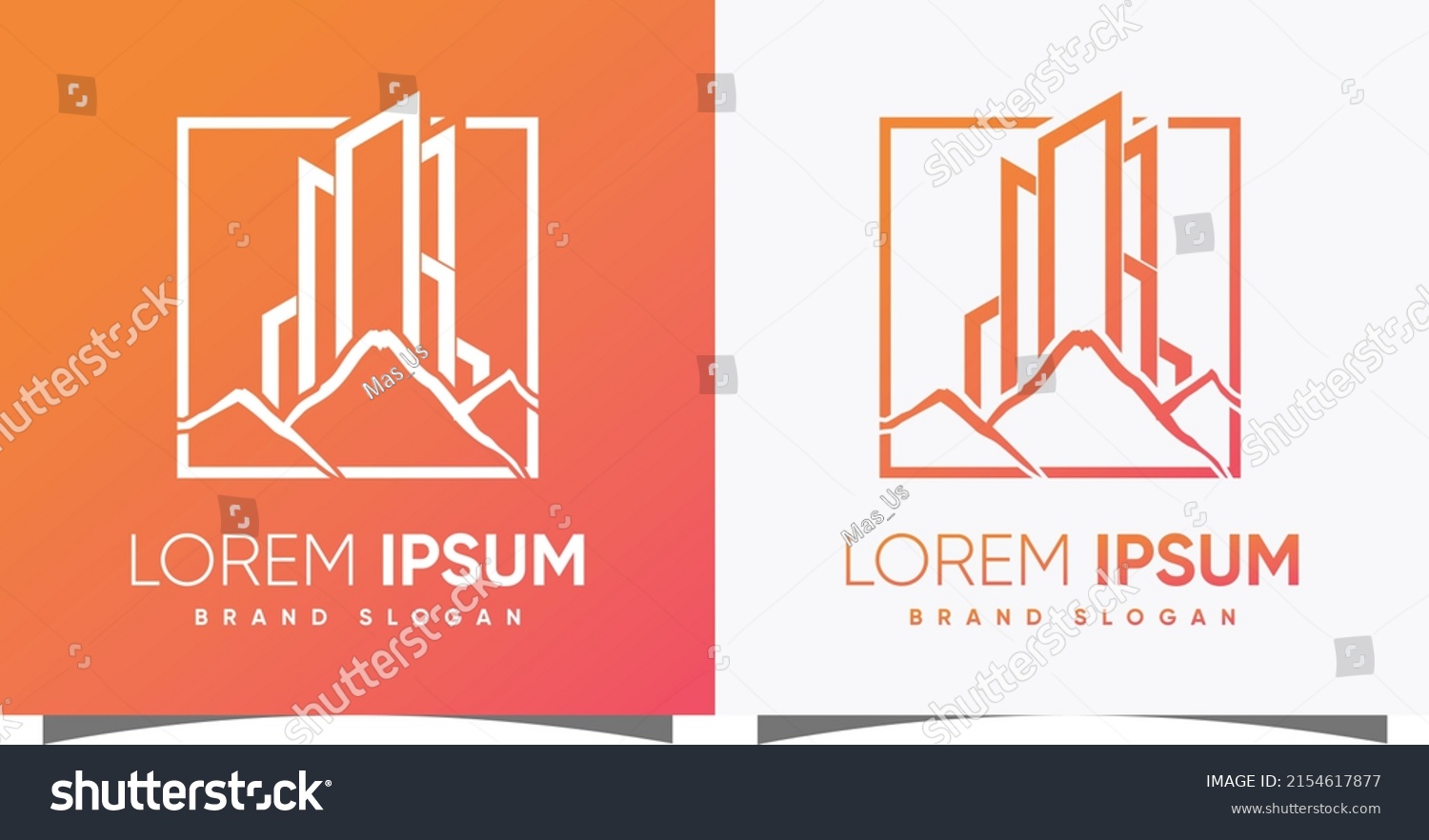 Building Logo Mountain Creative Modern Syle Stock Vector (Royalty Free ...