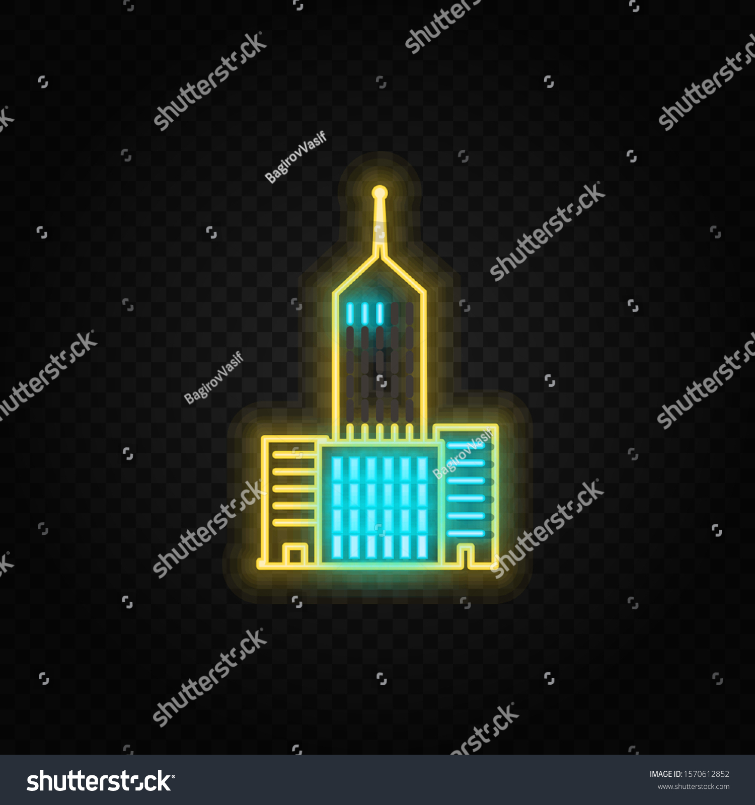 Building Neon Vector Icon Vector Transparent: เวกเตอร์สต็อก (ปลอดค่า ...