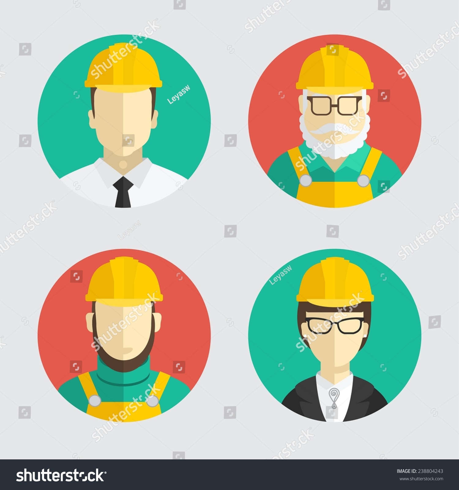 Building Trades Avatar Flat Design Vector Stock Vector (Royalty Free ...