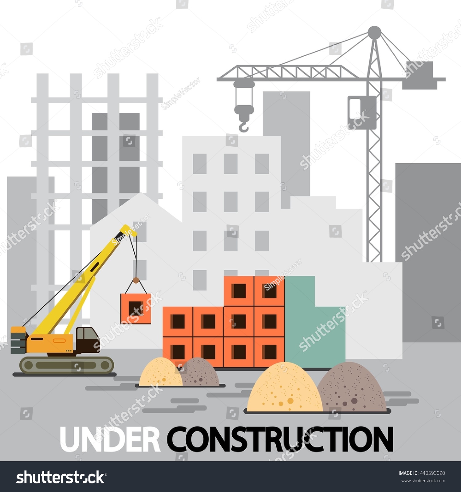 Building Under Constructionvector Illustration Design Eps10 Stock ...