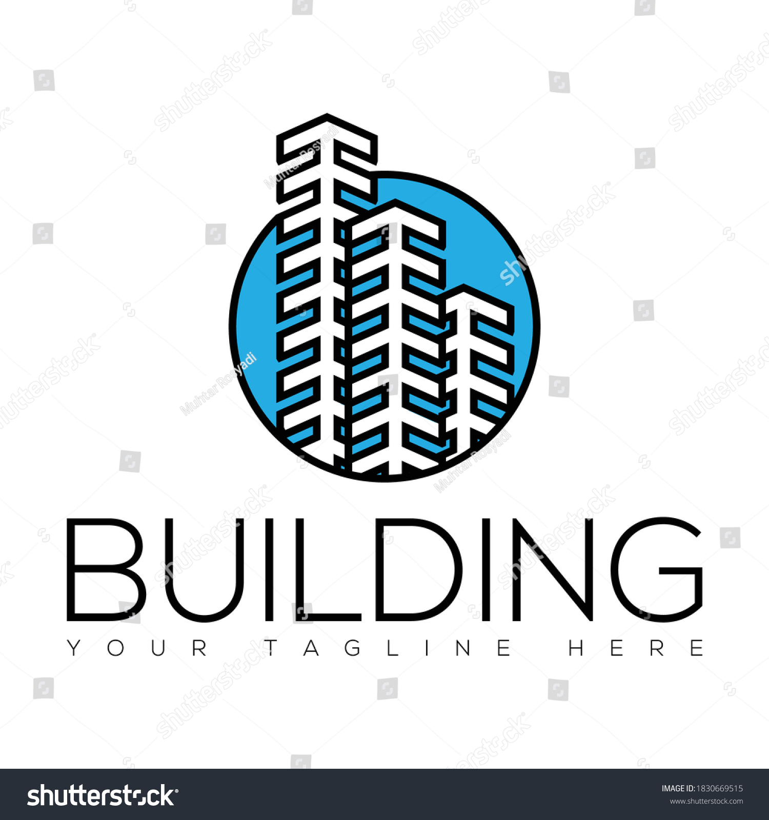Building Blue Background Logo Stock Vector (Royalty Free) 1830669515 ...