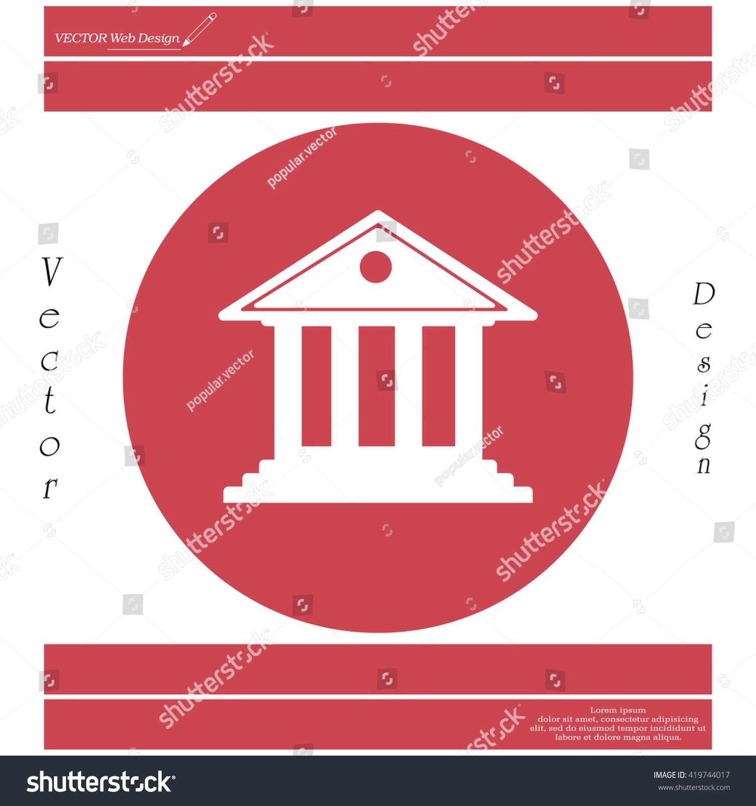 Building Columns Symbol Vector Illustration Stock Vector (Royalty Free ...