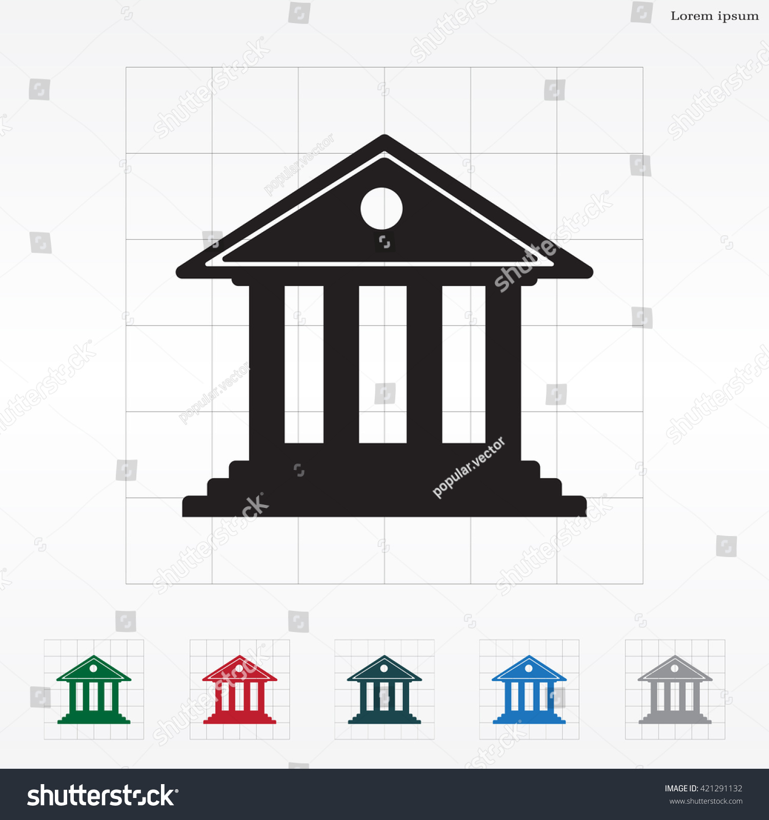 Building Columns Symbol Vector Illustration Stock Vector (Royalty Free ...