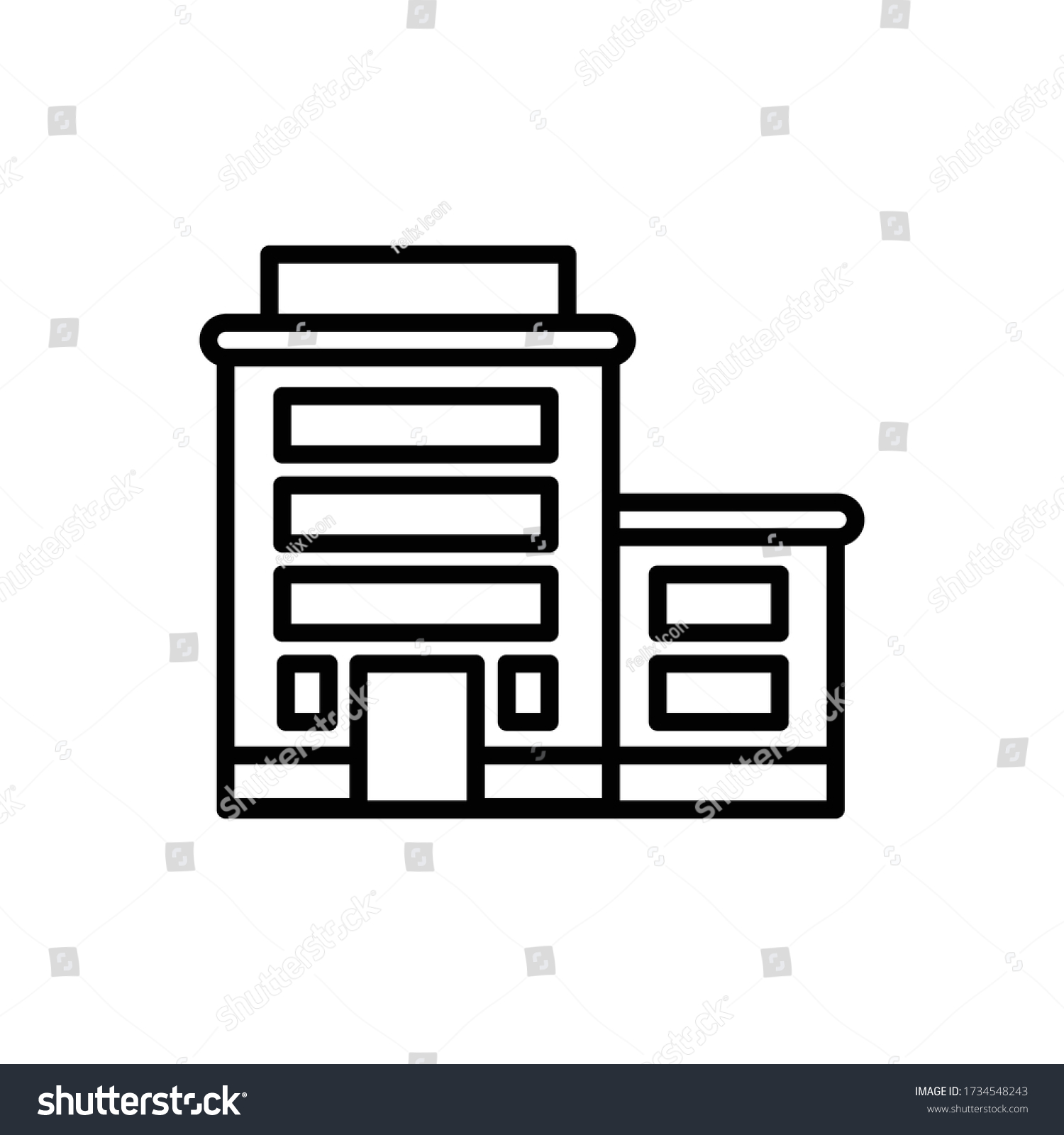 Building Outline Icon Vector Stock Vector (Royalty Free) 1734548243 ...