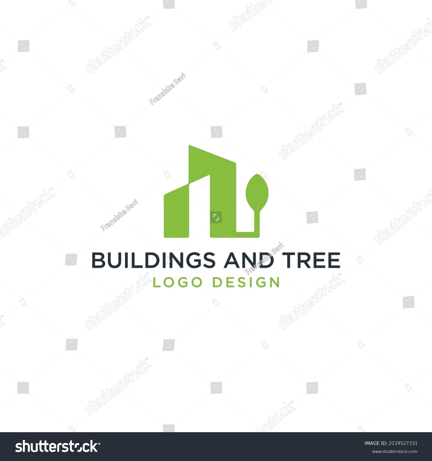 Buildings Tree Logo Design Vector Stock Vector (Royalty Free ...