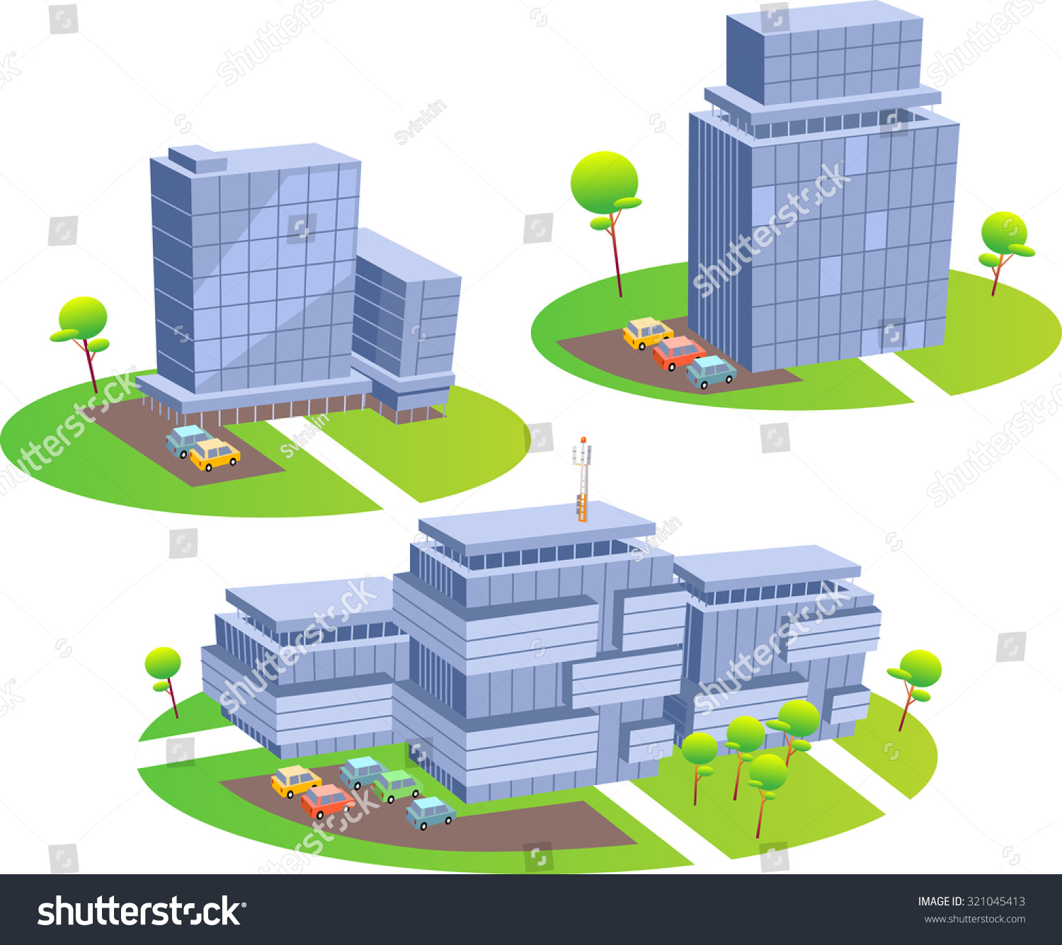 Buildings Fun Cartoon Map Elements Elements Stock Vector (Royalty Free ...