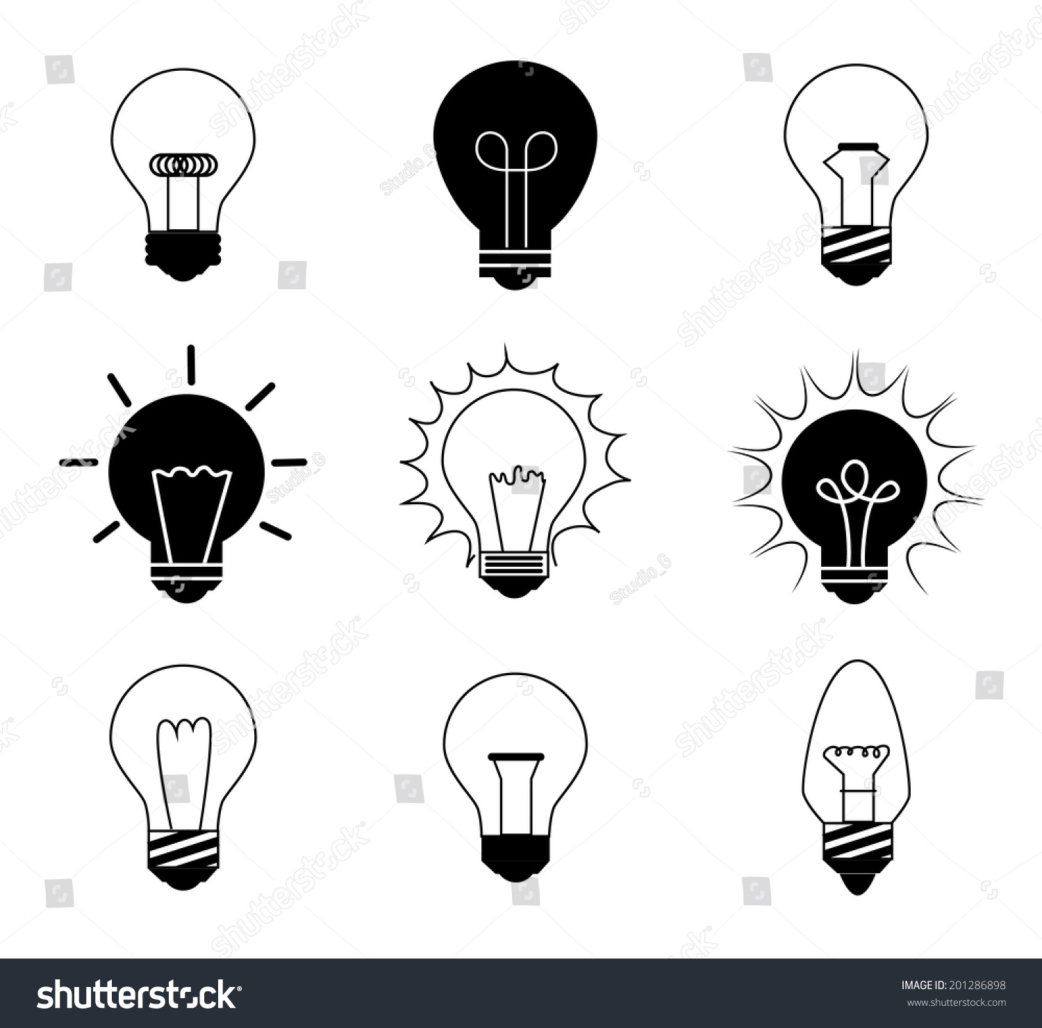 Bulb Design Over White Background Vector Stock Vector 201286898 ...