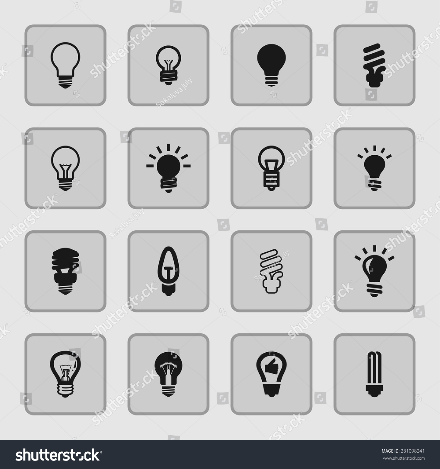 Bulb Icons Stock Vector (Royalty Free) 281098241 | Shutterstock