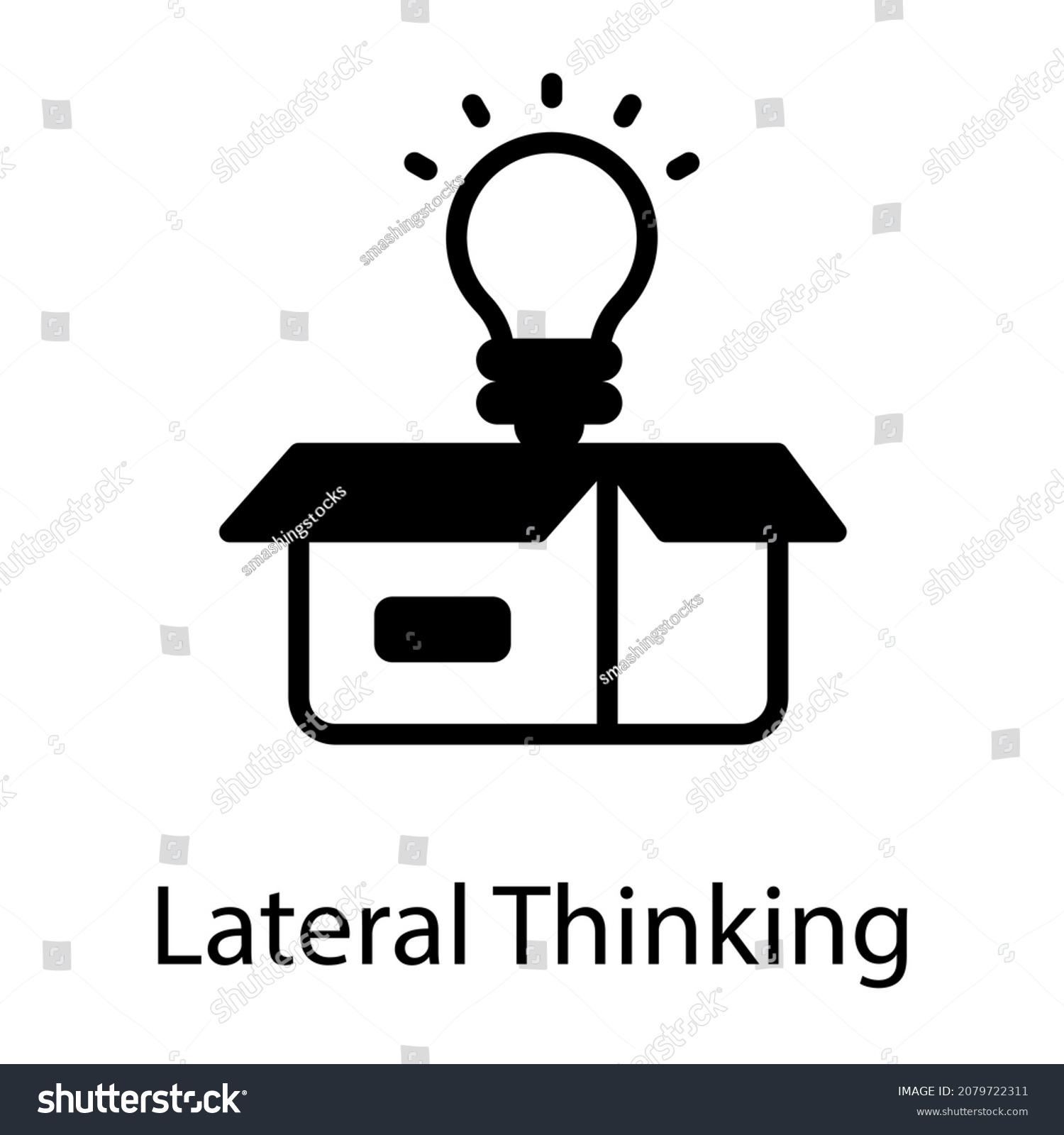 Bulb Inside Box Lateral Thinking Solid Stock Vector (Royalty Free ...
