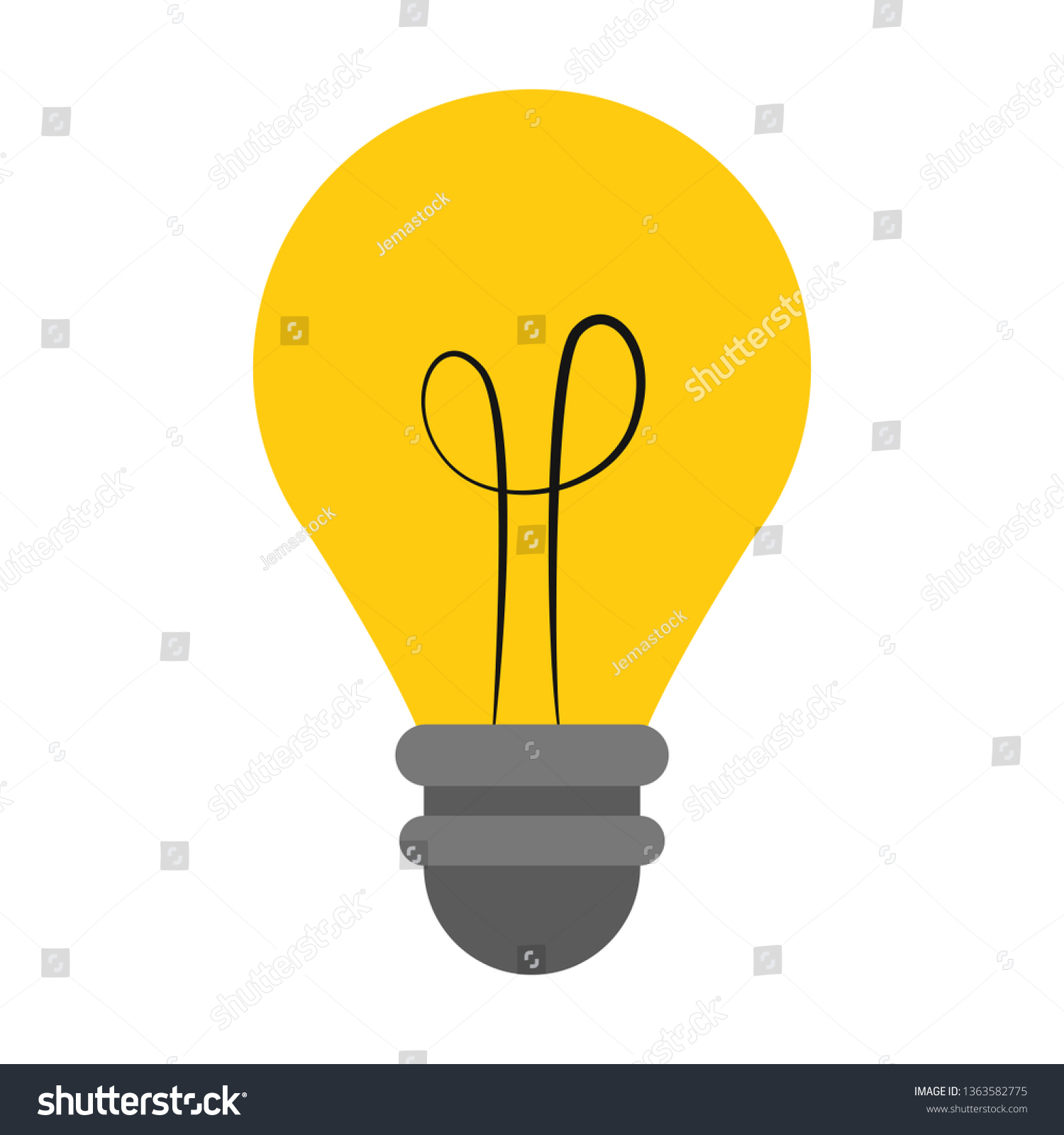 Bulb Light Symbol Isolated Stock Vector (Royalty Free) 1363582775