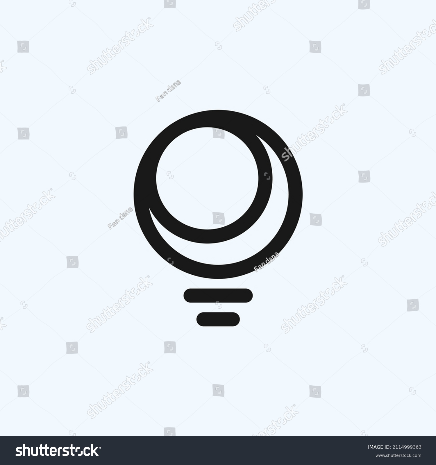 Bulb Moon Logo Circle Logo Stock Vector (Royalty Free) 2114999363