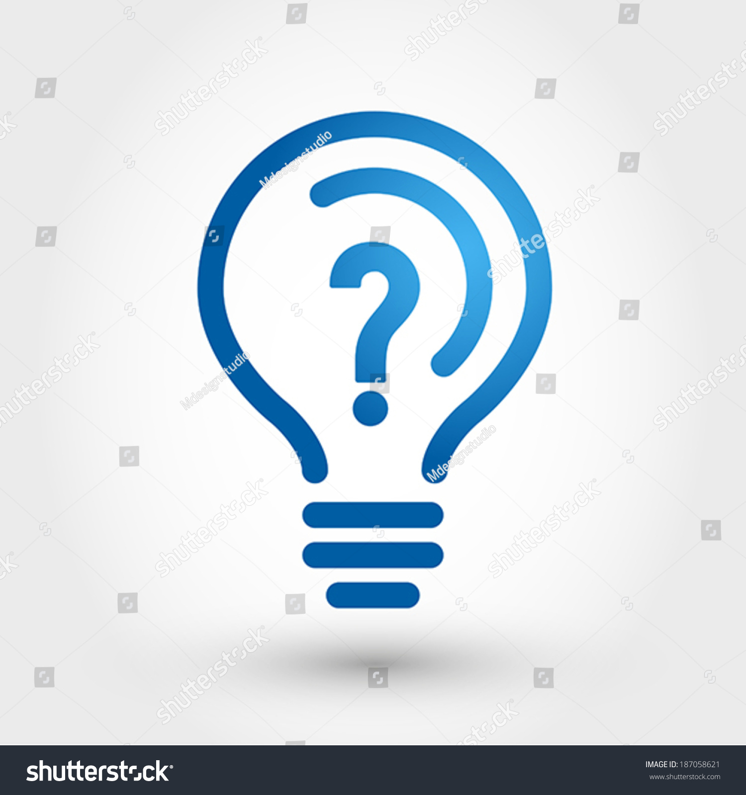 Bulb Question Mark Bulb Icon Stock Vector (Royalty Free) 187058621 ...