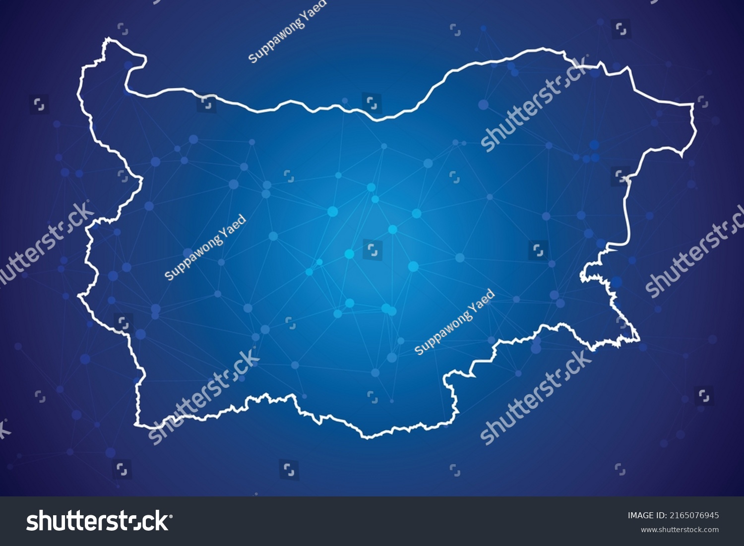 Bulgaria Map Technology Network Connection Background Stock Vector ...