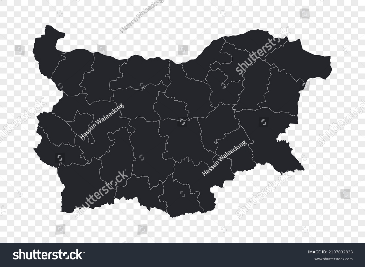 Bulgaria Map Vector Isolated On Transparent Stock Vector (Royalty Free ...