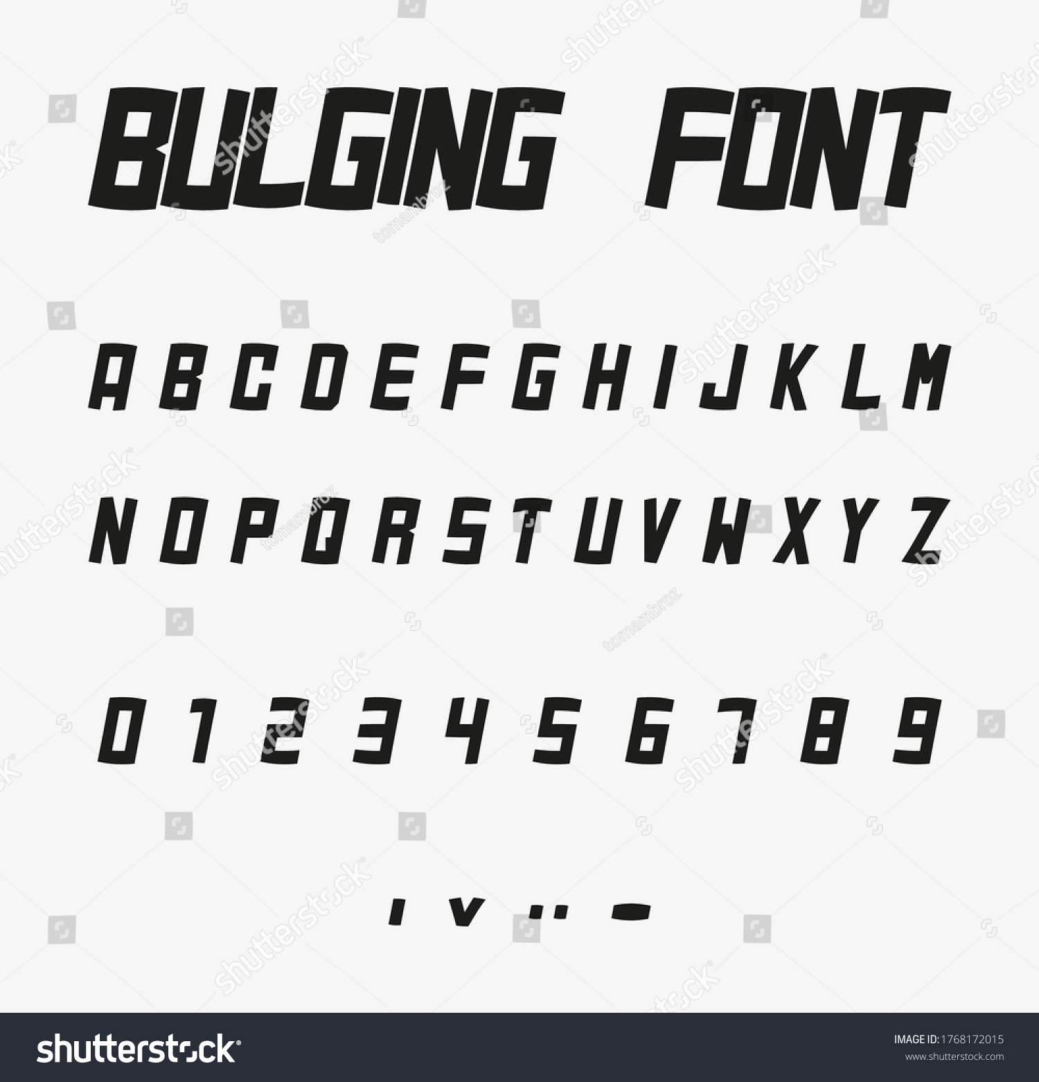 Bulging Font Vector Letters Numbers 库存矢量图（免版税）1768172015 | Shutterstock