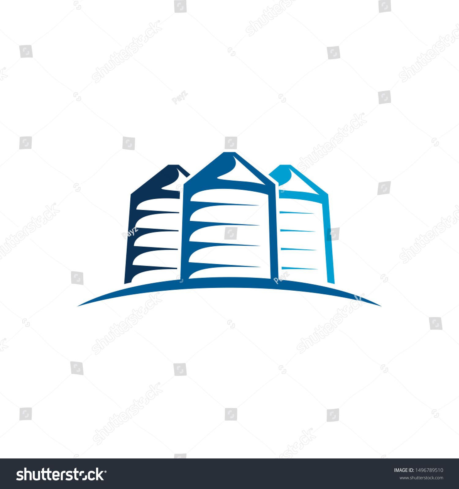logotipo de silos de carga azul: vector de stock (libre de regalías ...