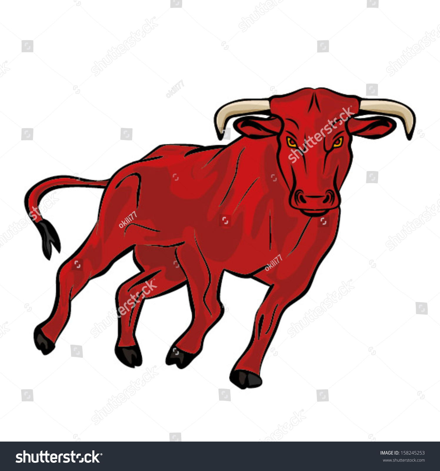 Bull Stock Vector (Royalty Free) 158245253 | Shutterstock