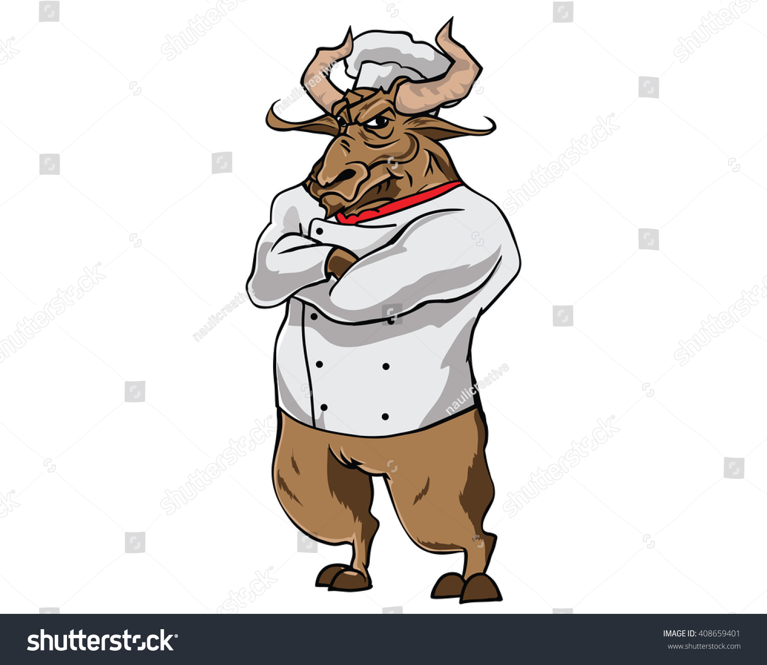 Bull Character Chef Stock Vector (Royalty Free) 408659401