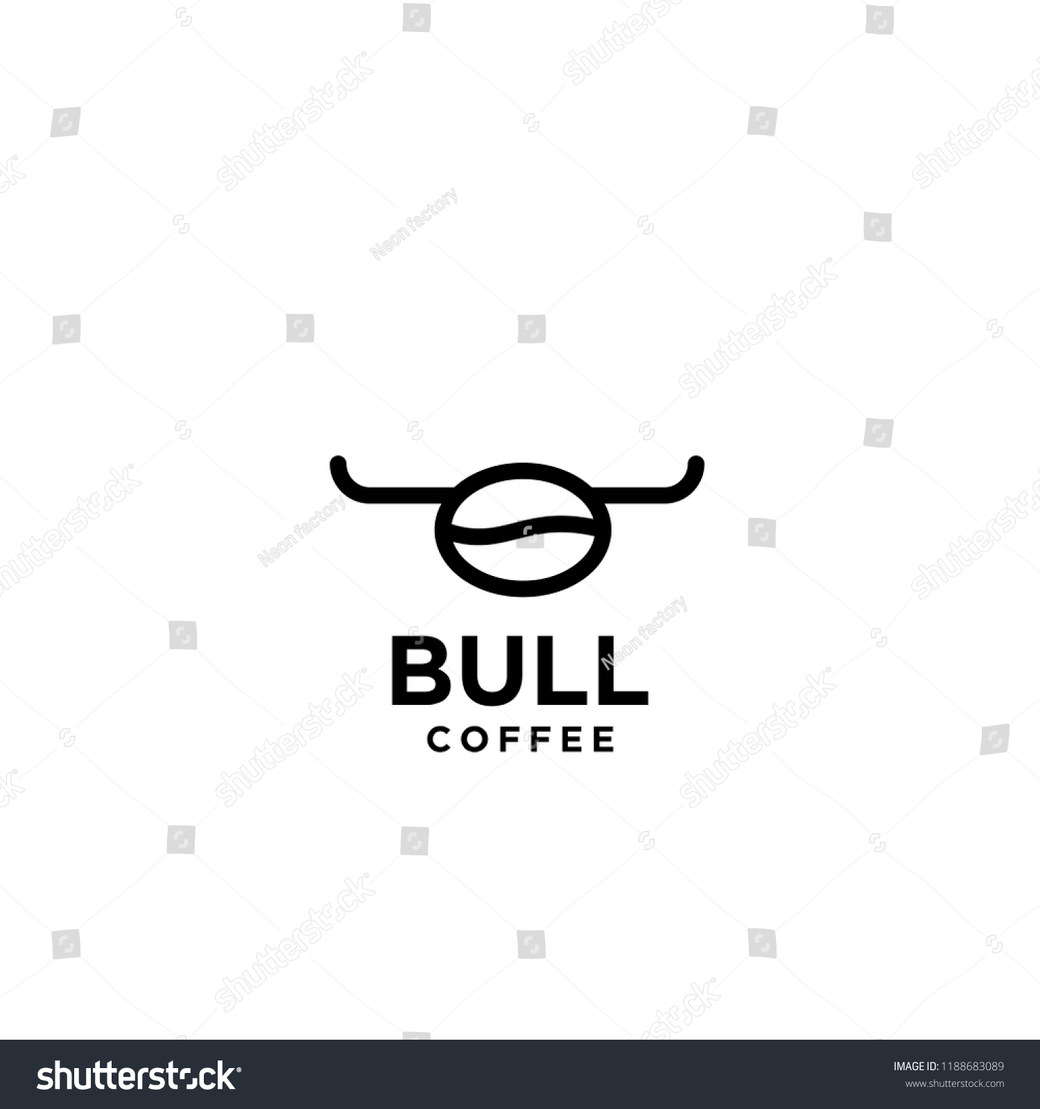 Bull Coffee Logo Icon Designs Vector Stock Vector (Royalty Free) 1188683089