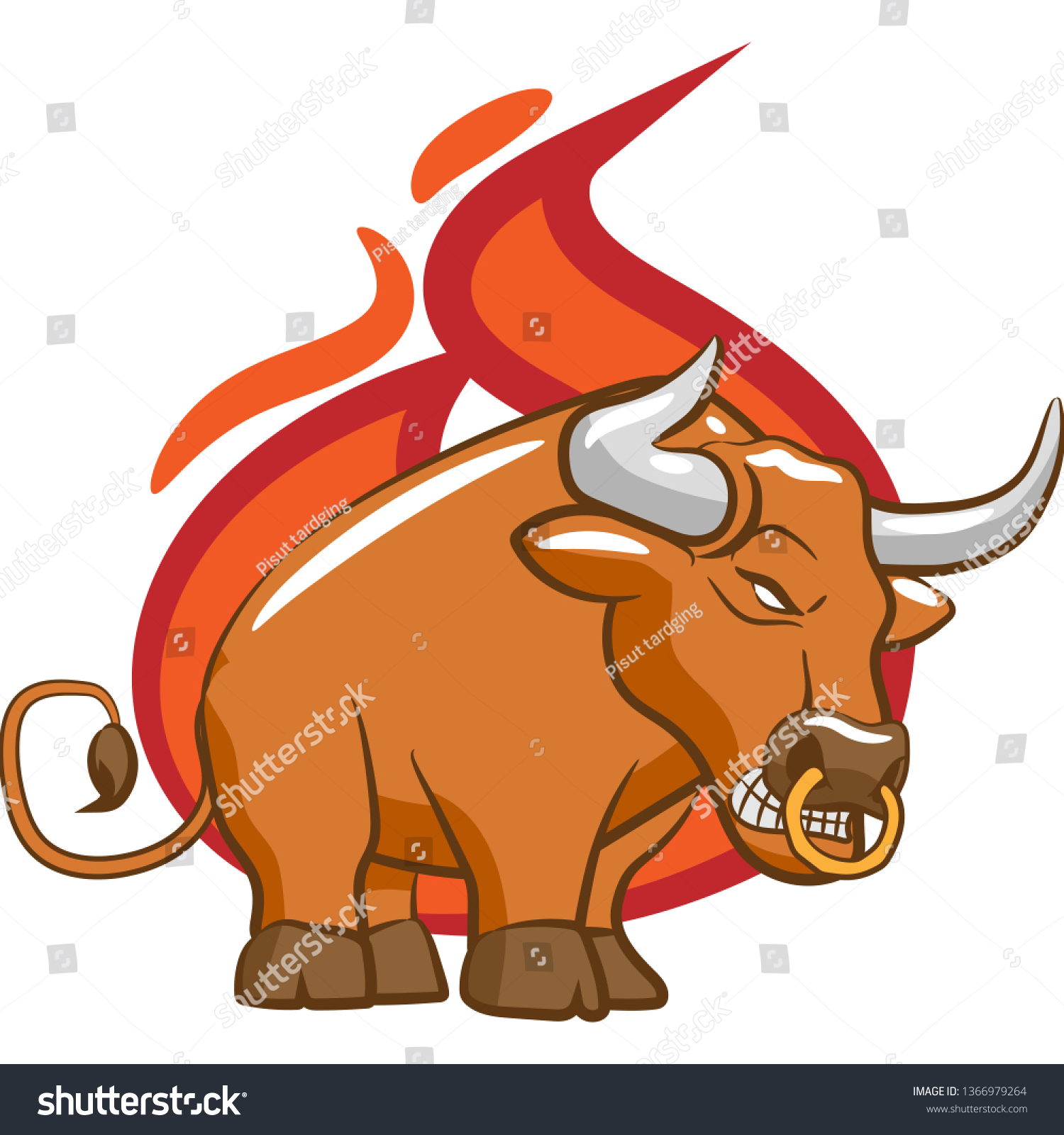 Bull Graphic Vector Design Stock Vector (Royalty Free) 1366979264