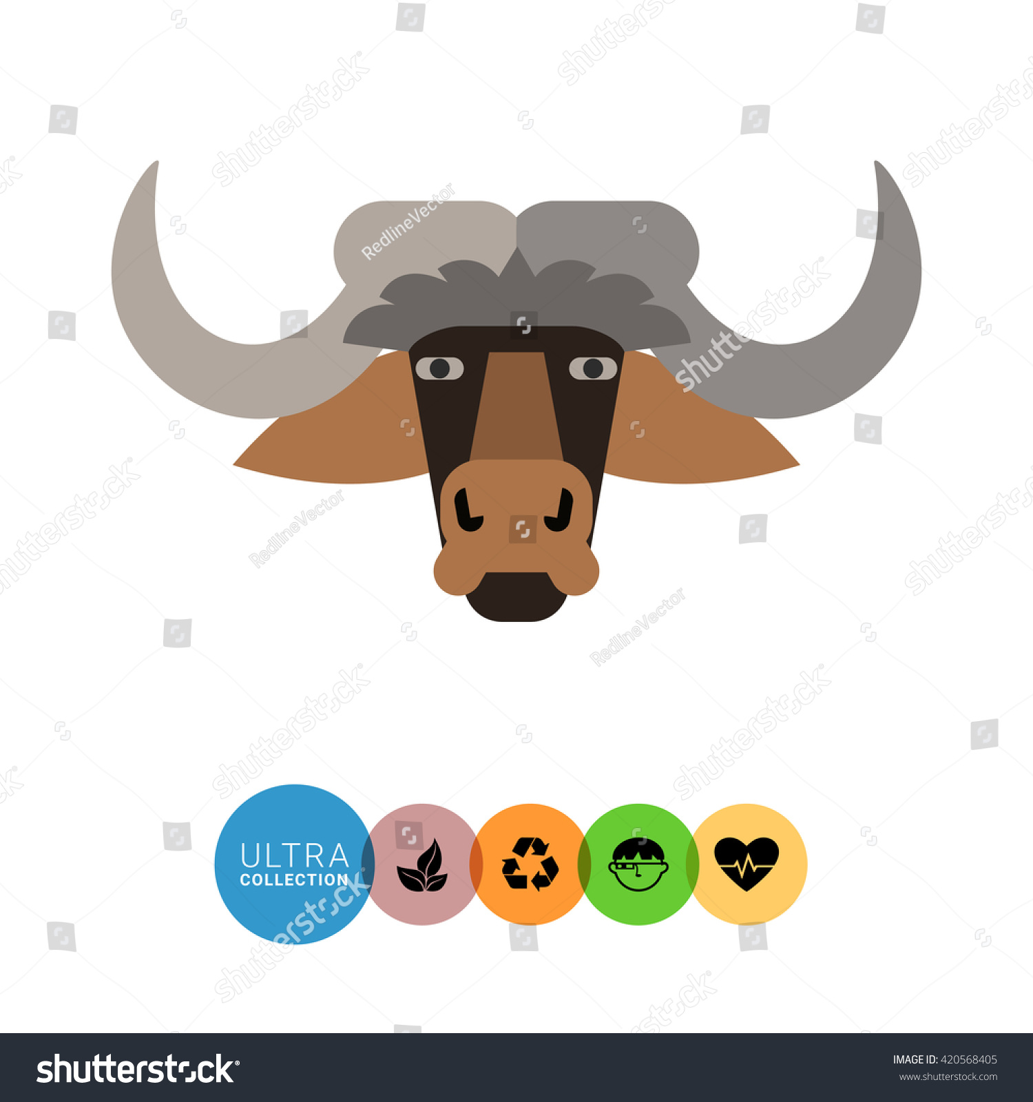 Bull Head Icon Stock Vector (Royalty Free) 420568405 | Shutterstock