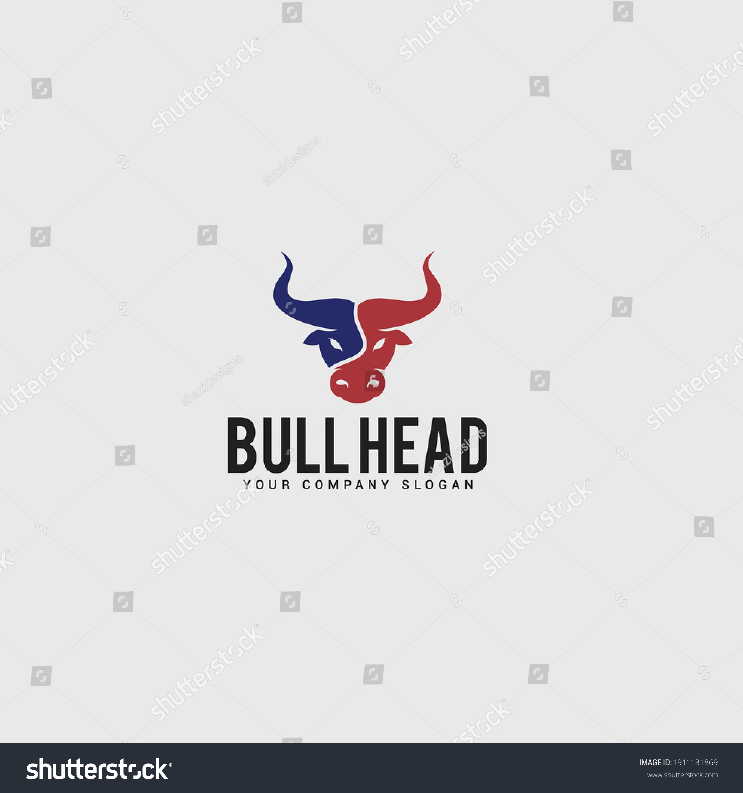 Bullhead Logo Design Vector Template Stock Vector (Royalty Free ...