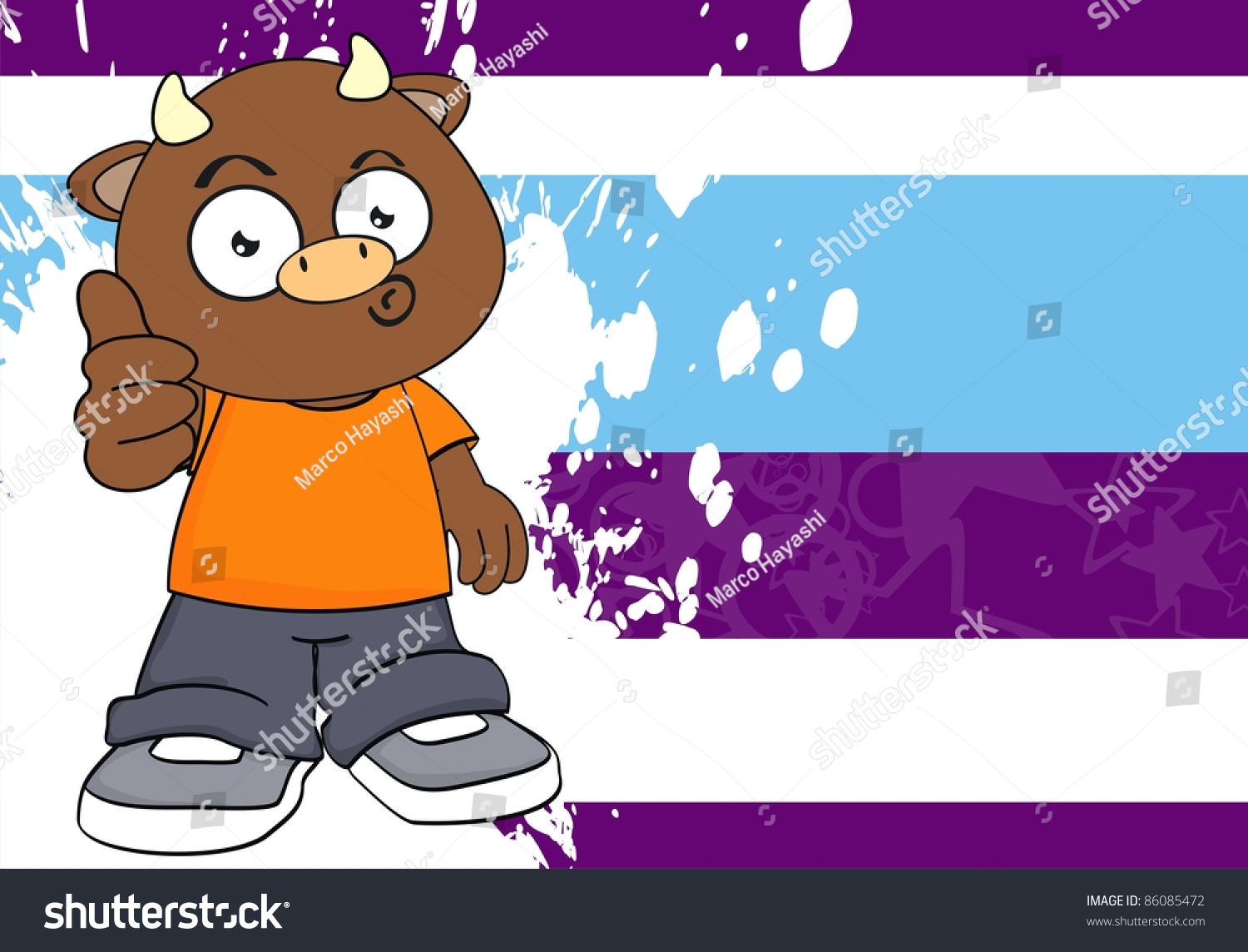 Bull Kid Cartoon Background Vector Format Stock Vector (Royalty Free ...