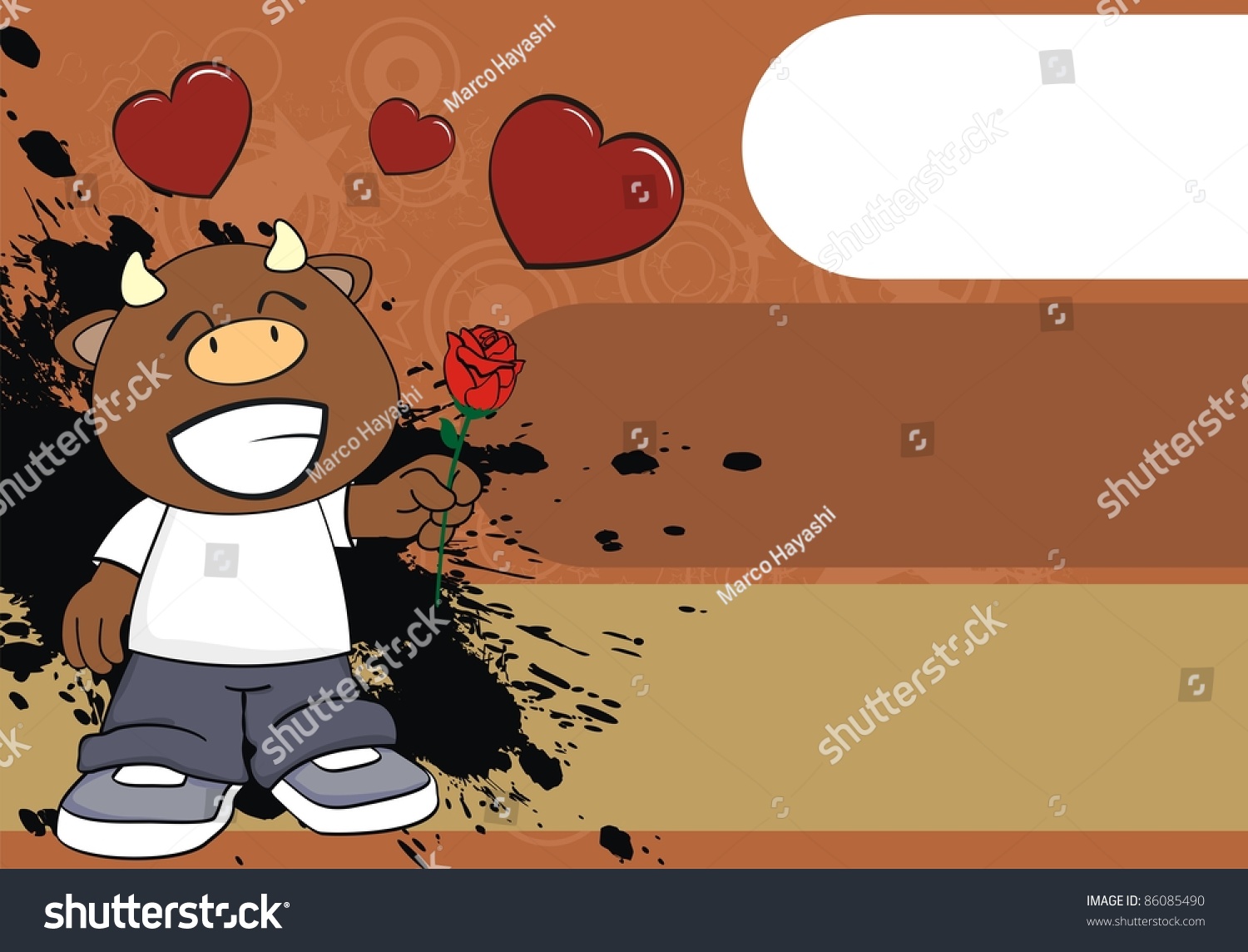 Bull Kid Cartoon Background Vector Format 库存矢量图（免版税）86085490 | Shutterstock