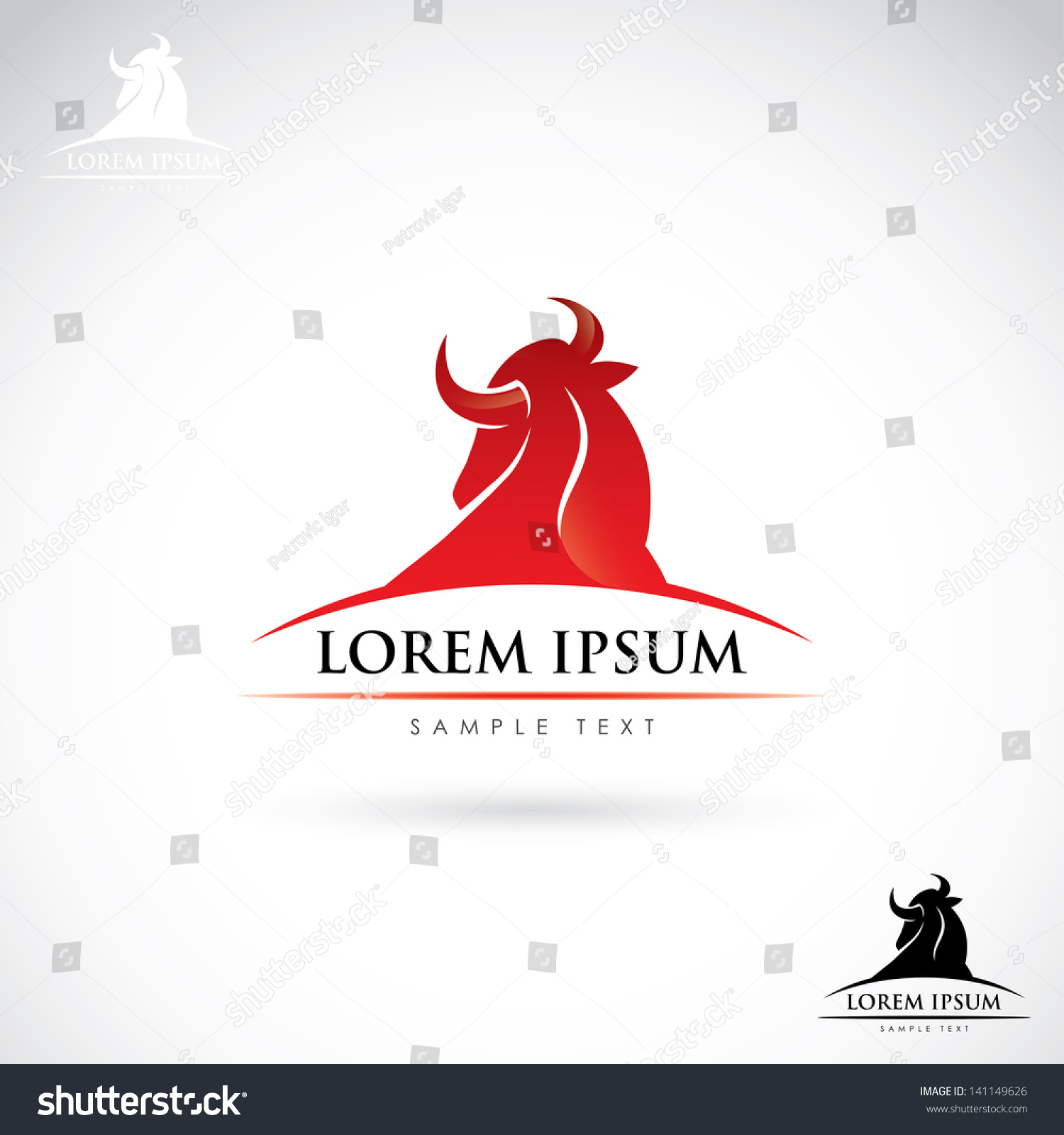 Bull Label Vector Illustration Stock Vector (Royalty Free) 141149626