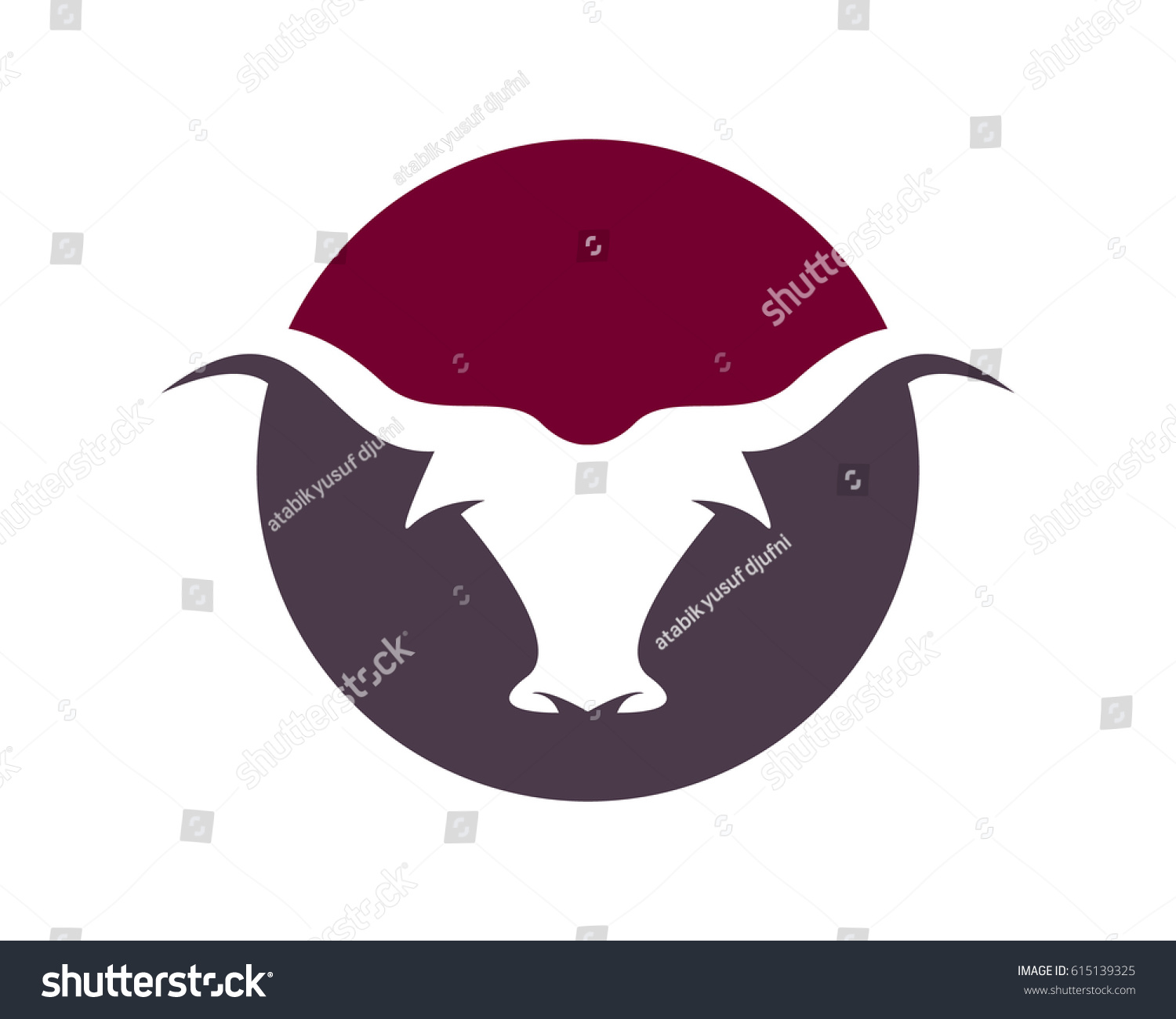Bull Logo Stock Vector (Royalty Free) 615139325