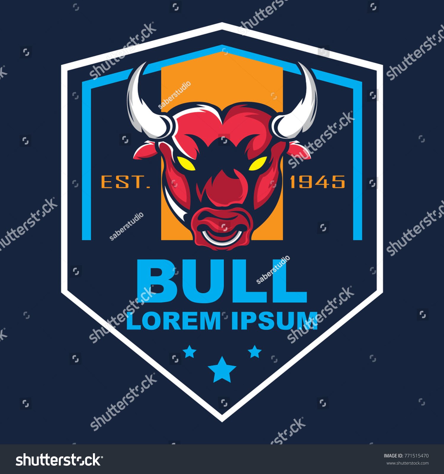 Vektor Stok Bull Logo Design Template (Tanpa Royalti) 771515470 ...
