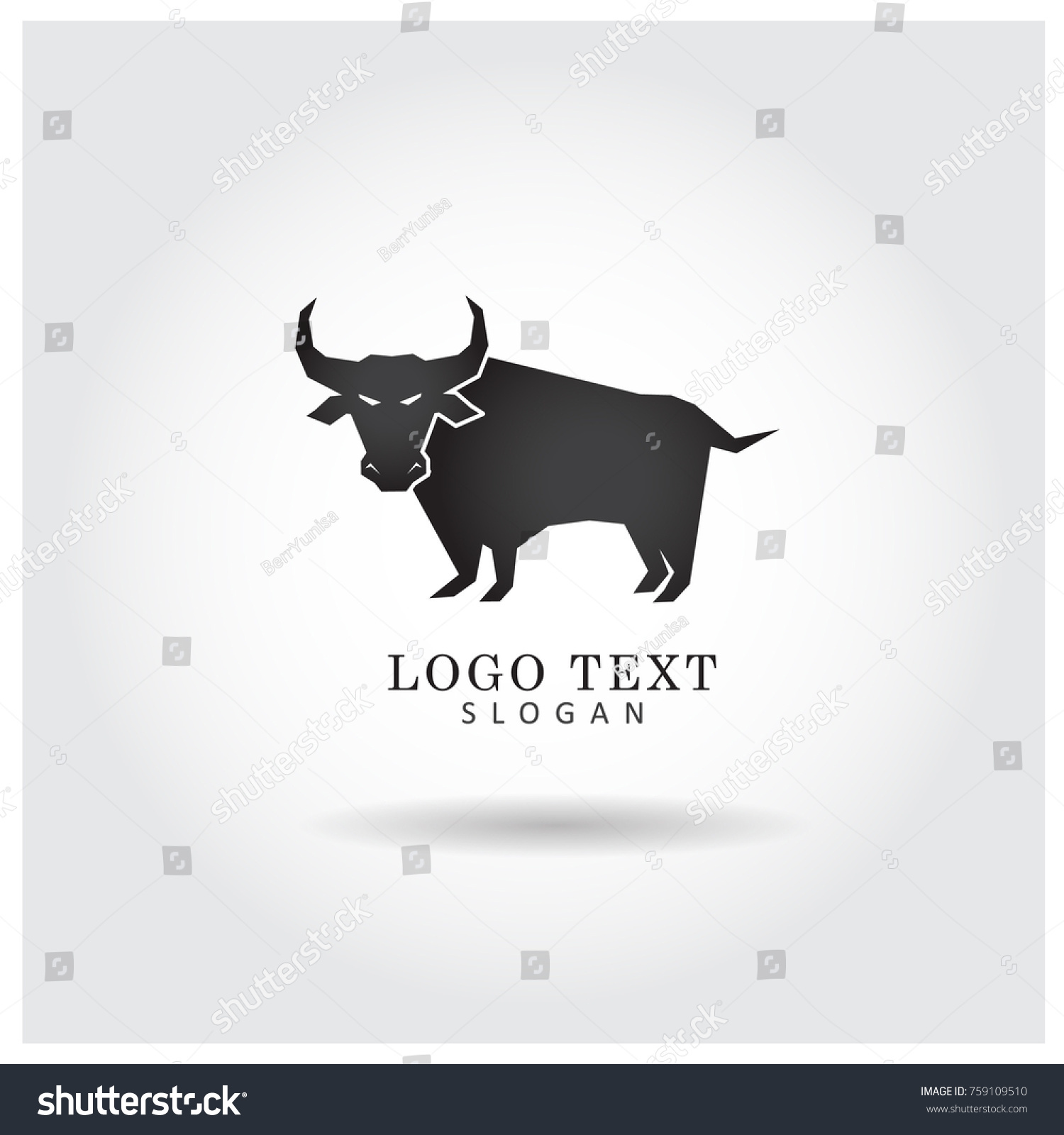 Bull Logo Icon Vector Template Stock Vector (Royalty Free) 759109510 ...