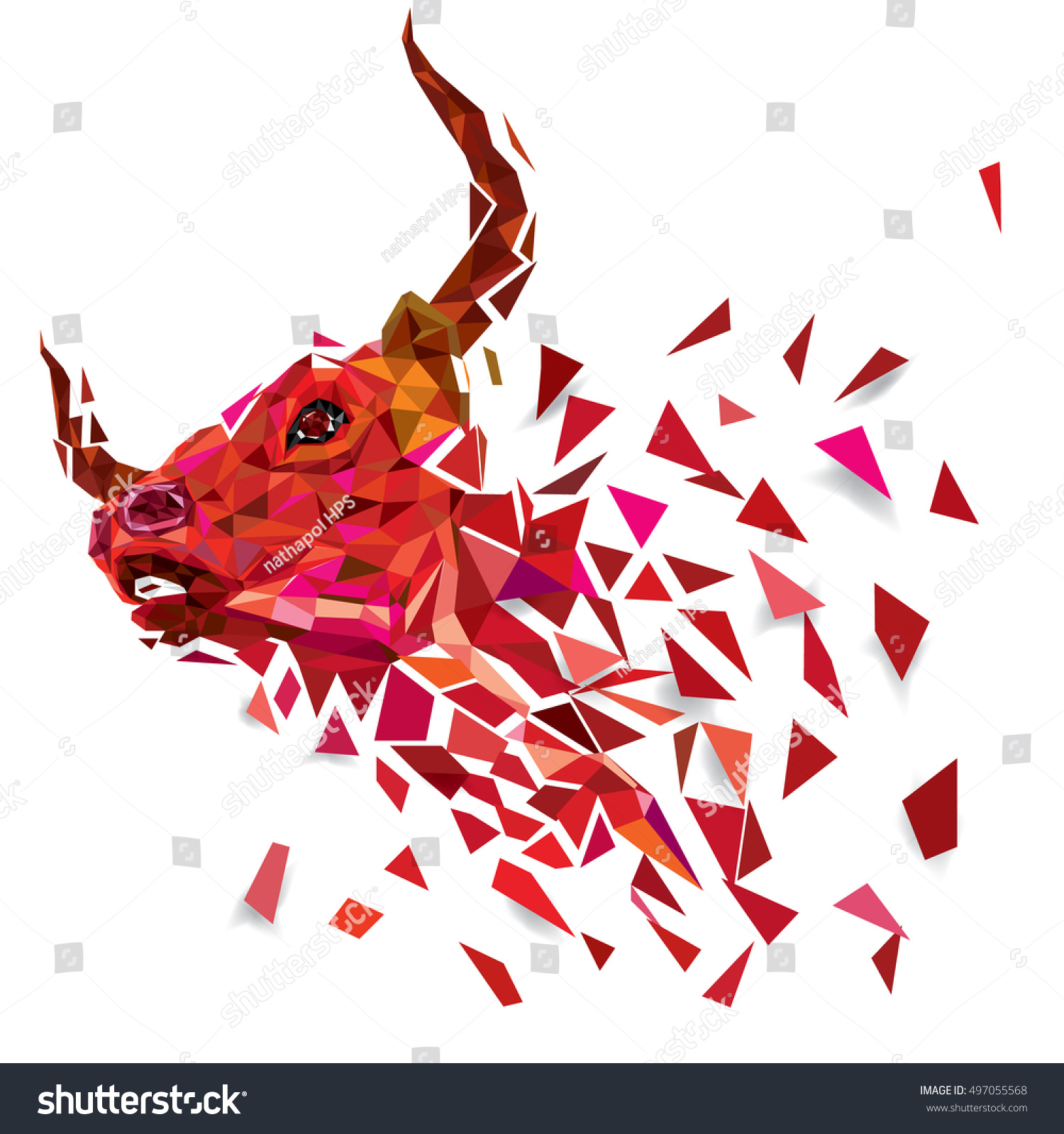 Bull Low Polygon Geometric Vector Stock Vector (Royalty Free) 497055568 ...