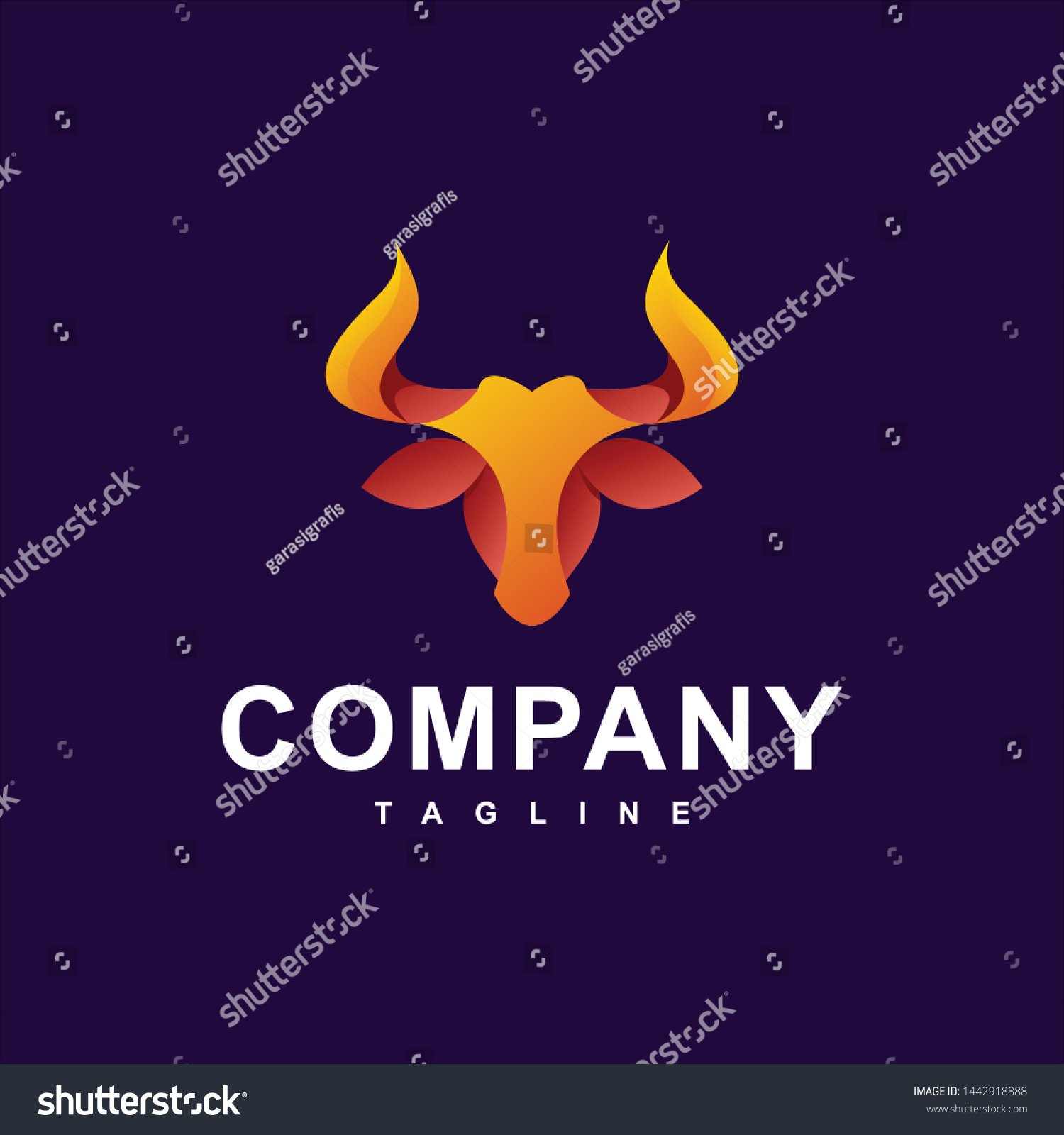 Bull Modern Simple Logo Vector Stock Vector (Royalty Free) 1442918888 ...