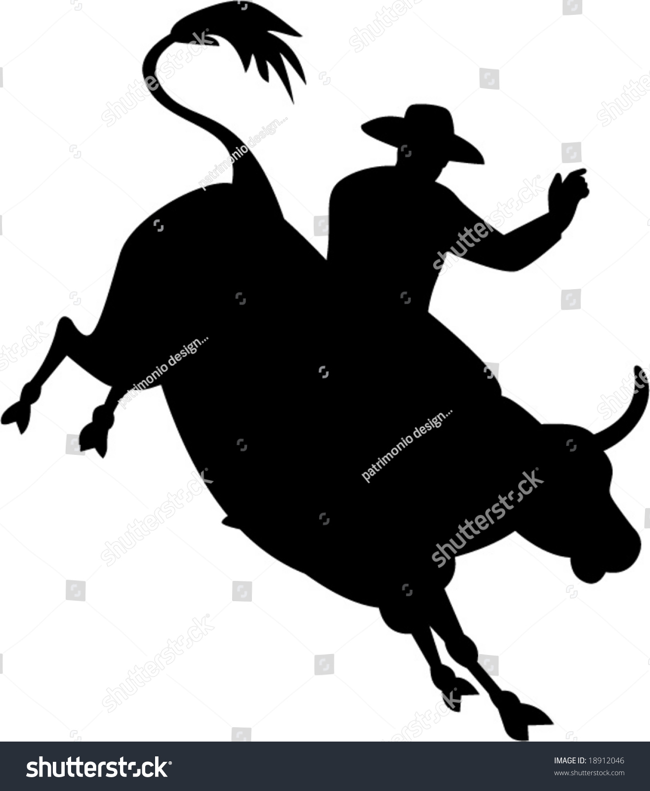 Bull Riding Stock Vector (Royalty Free) 18912046 | Shutterstock