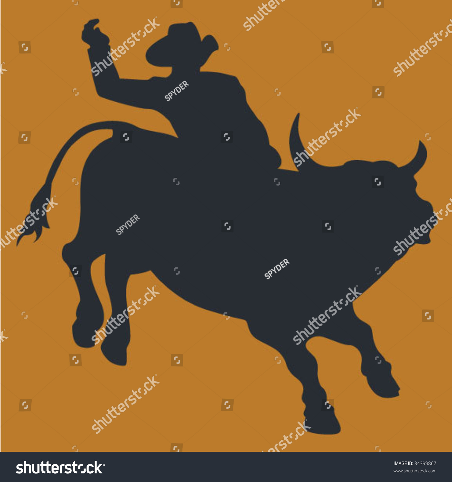 Bull Riding Stock Vector (Royalty Free) 34399867 | Shutterstock