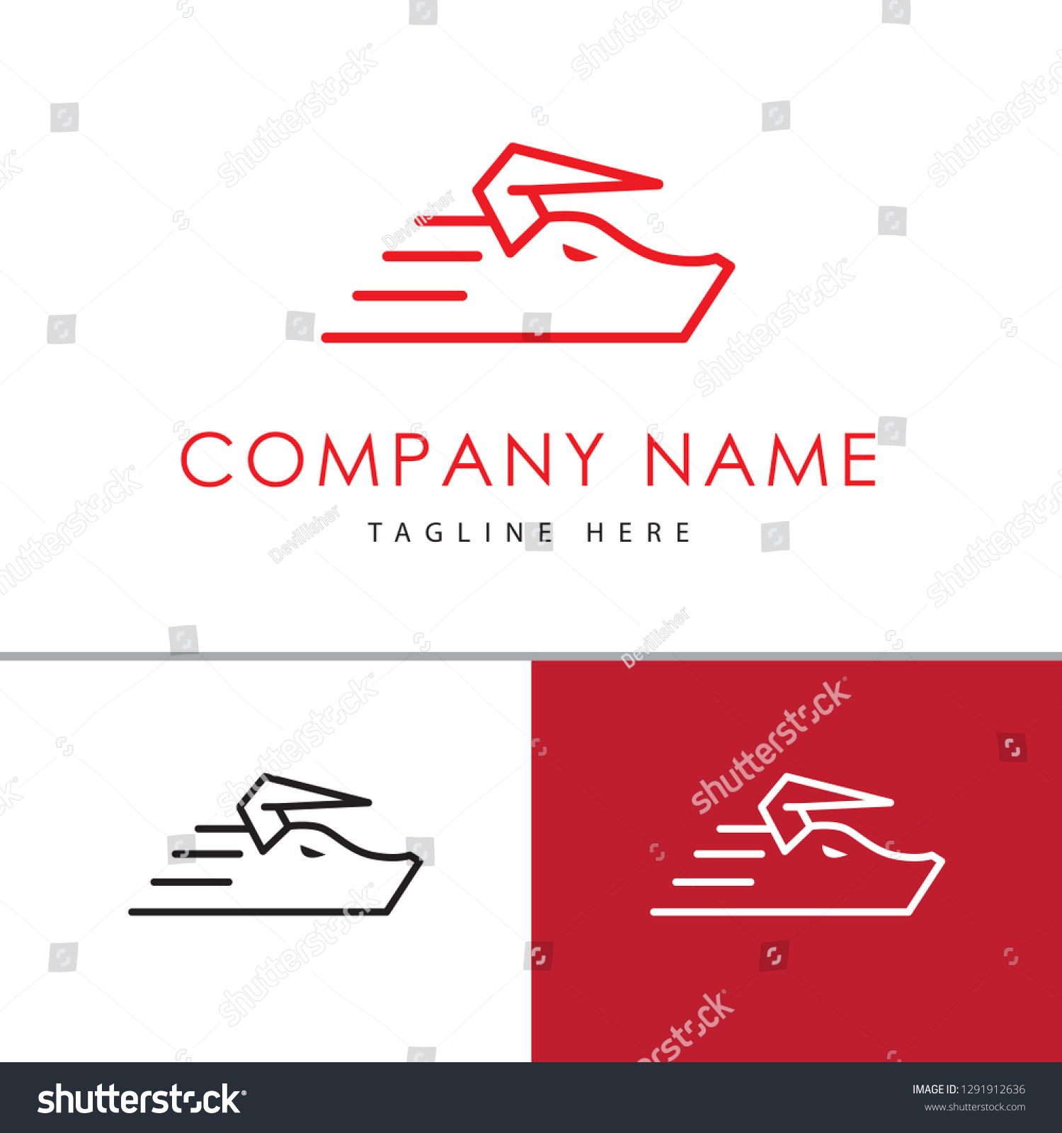 Bulls Express Courier Logo Vector Stock Vector (Royalty Free) 1291912636