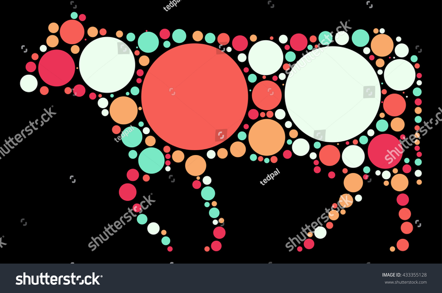 Bull Shape Vector Design By Color Stock Vector (Royalty Free) 433355128