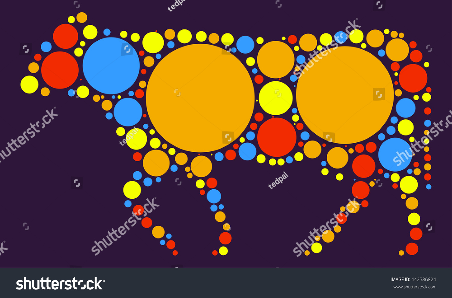 Bull Shape Vector Design By Color Stock Vector (Royalty Free) 442586824 ...