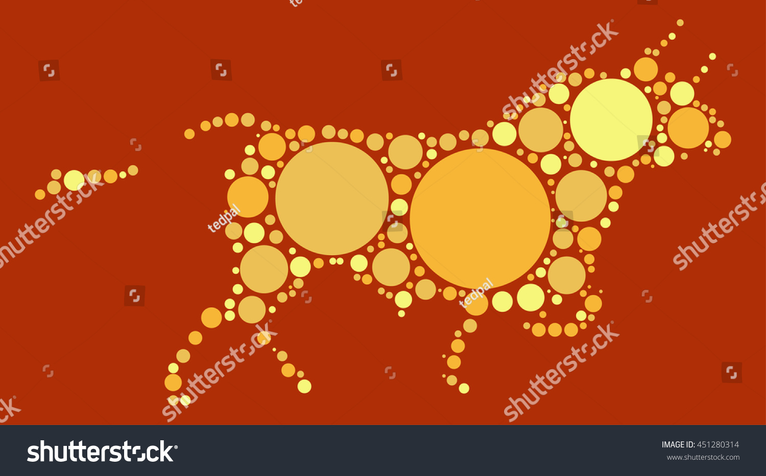 Bull Shape Vector Design By Color Stock Vector (Royalty Free) 451280314 ...