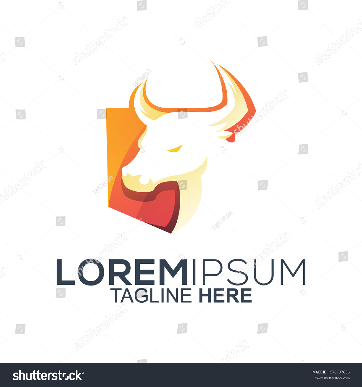 Bull Shield Logo Design Vector Stock Vector (Royalty Free) 1676737636 ...