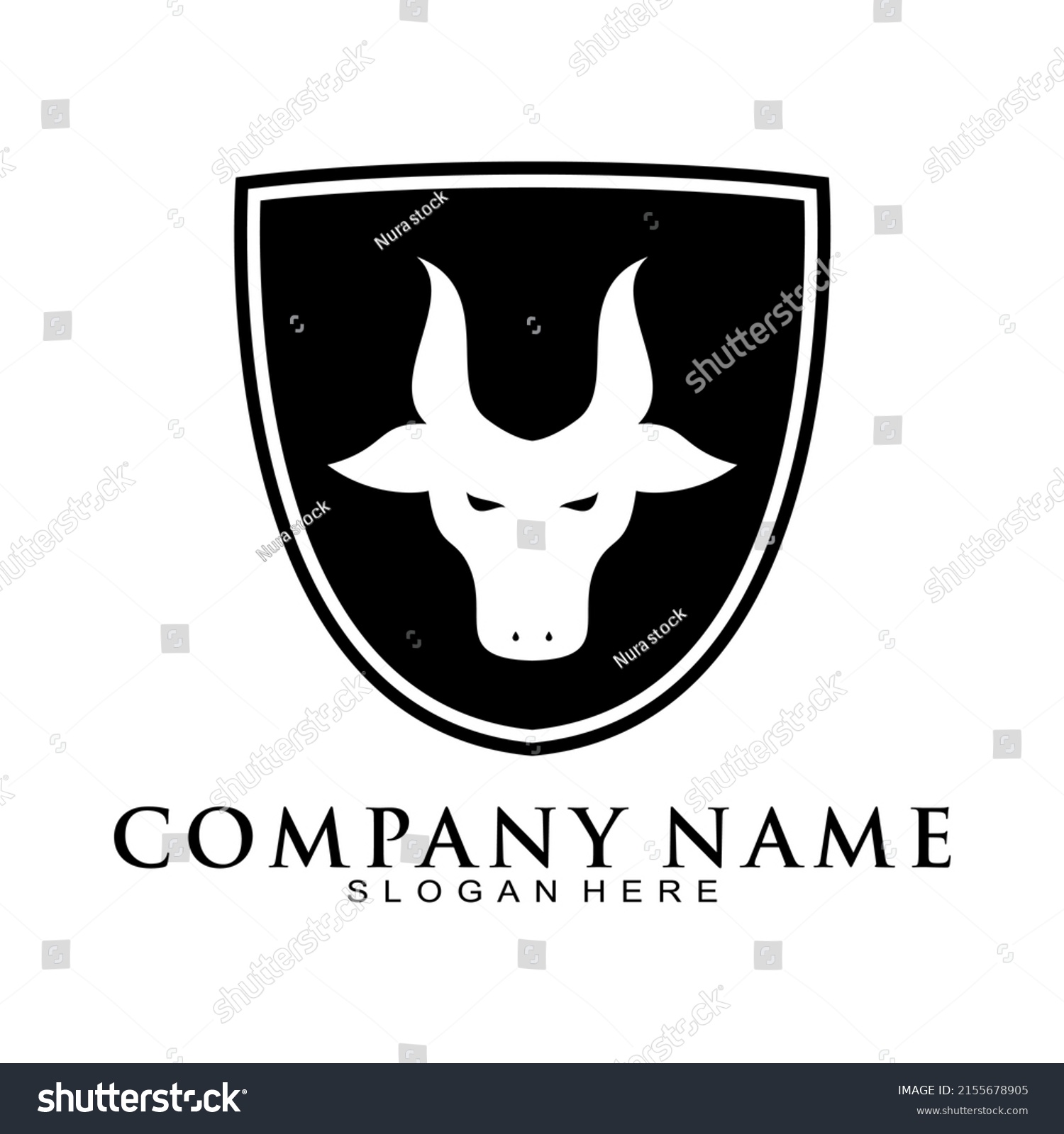 Bull Shield Modern Vector Logo Stock Vector (Royalty Free) 2155678905 ...